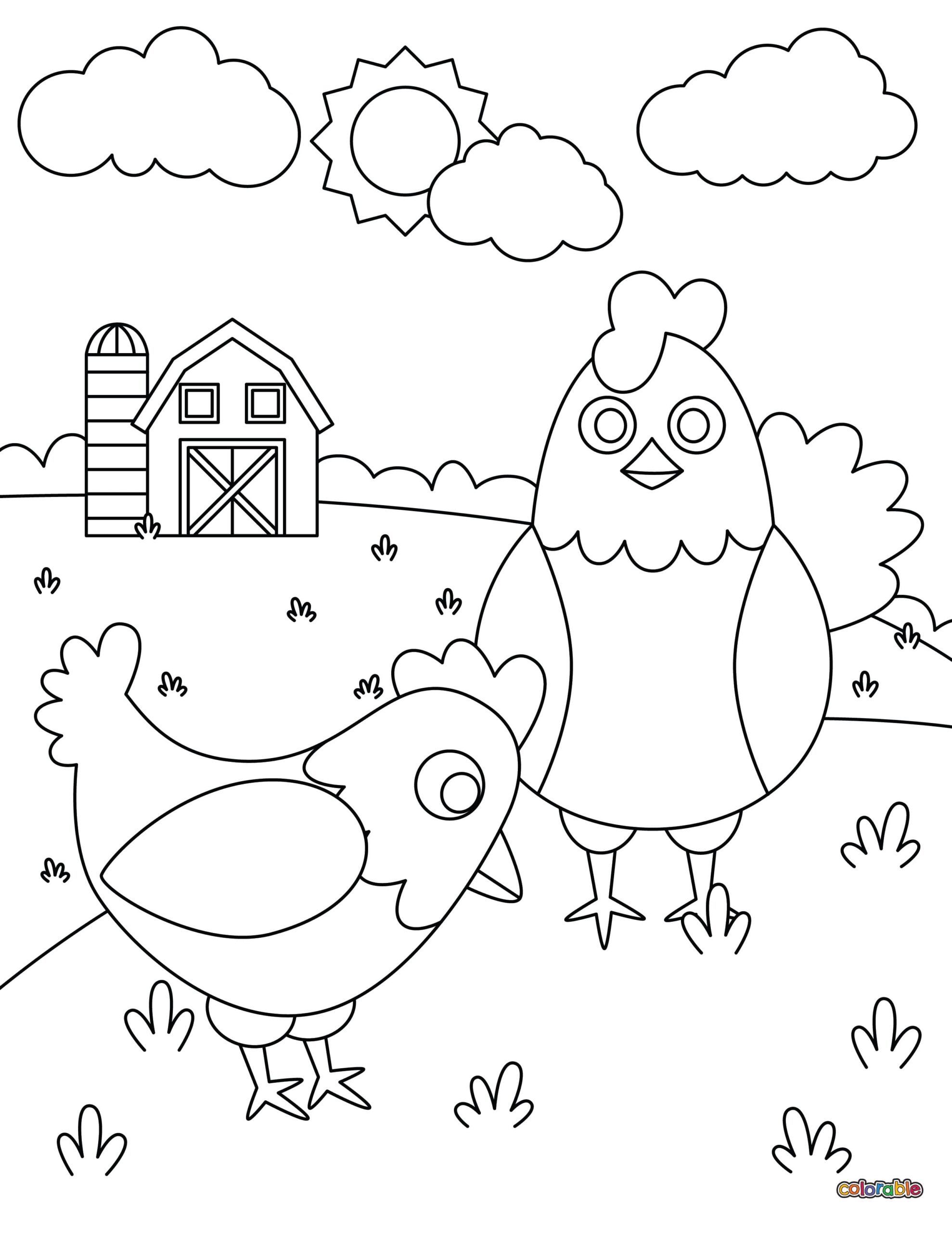 Chicken Coloring Pages - 26 Free Pages | Colorable