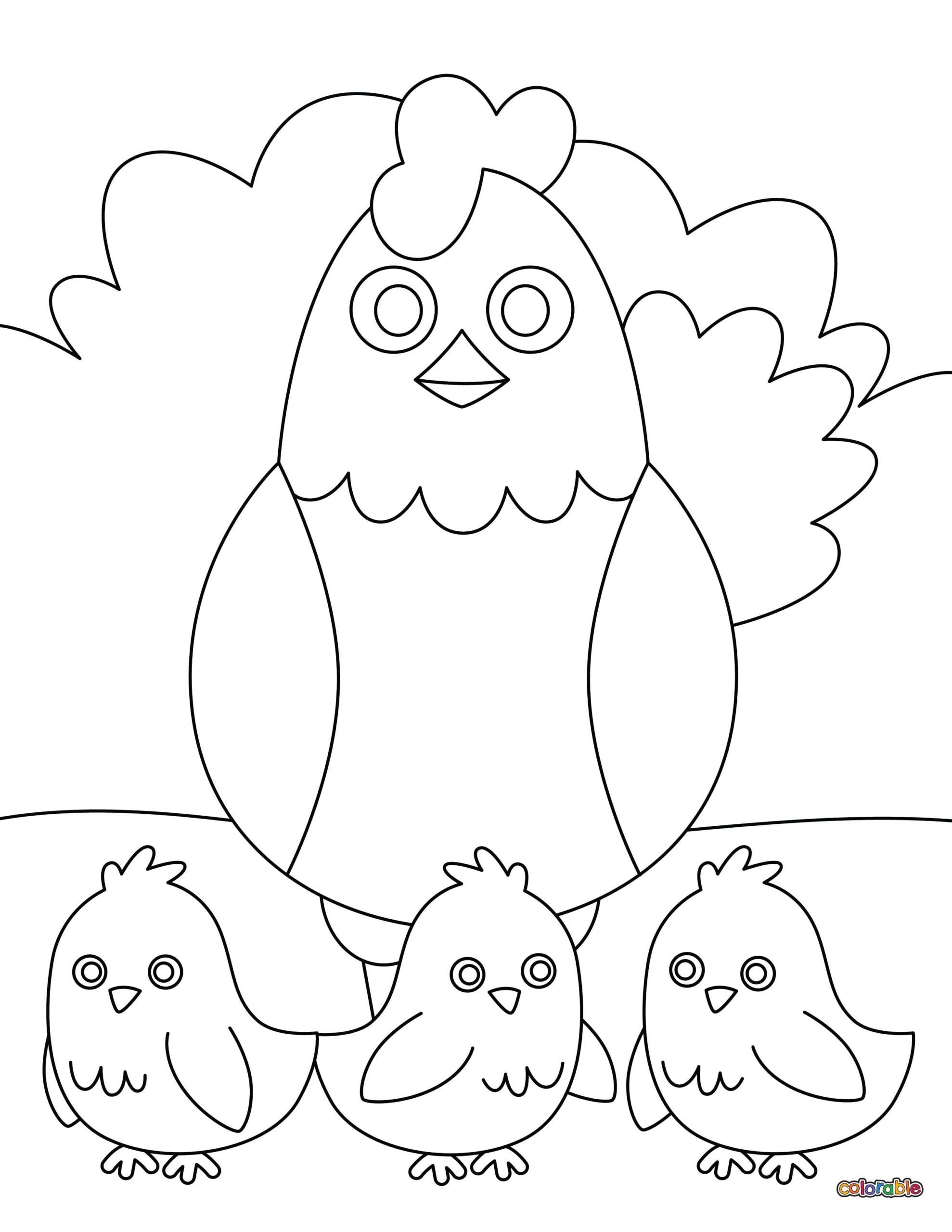 Chicken Coloring Pages - 26 Free Pages | Colorable
