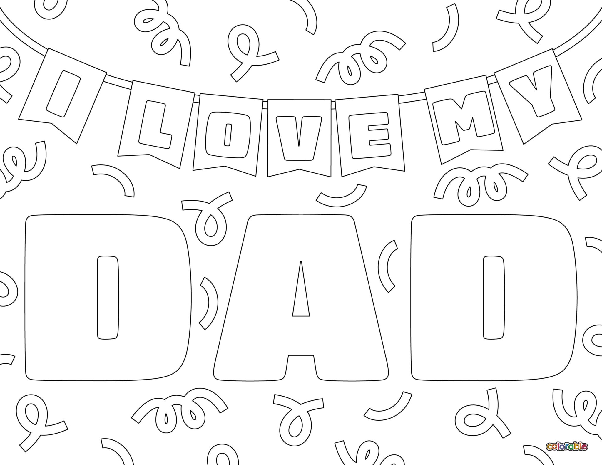 I Love You Dad Coloring Pages - 20 Free Pages | Colorable