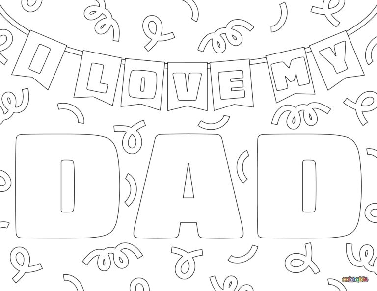 I Love You Dad Coloring Pages - 20 Free Pages | Colorable