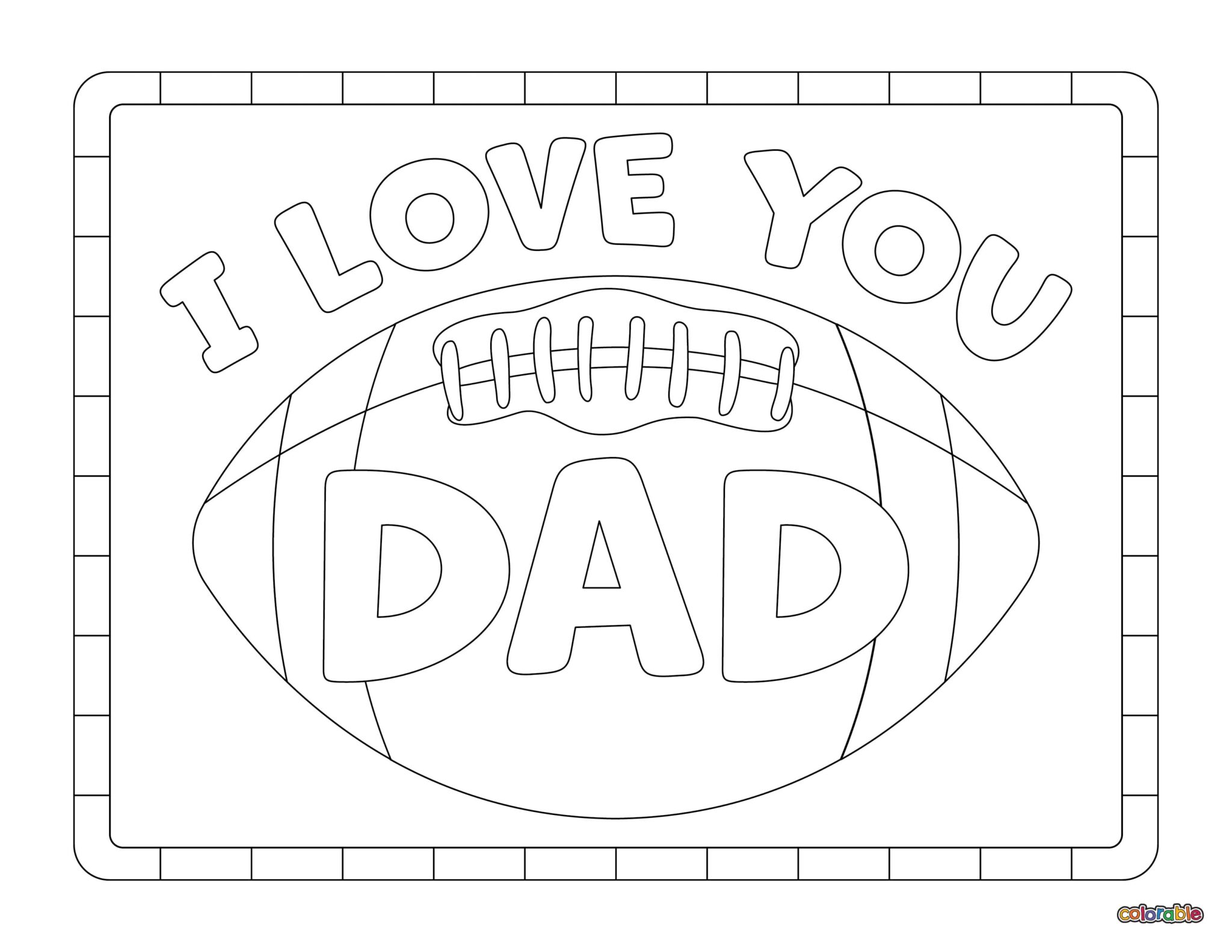 I Love You Dad Coloring Pages - 20 Free Pages | Colorable
