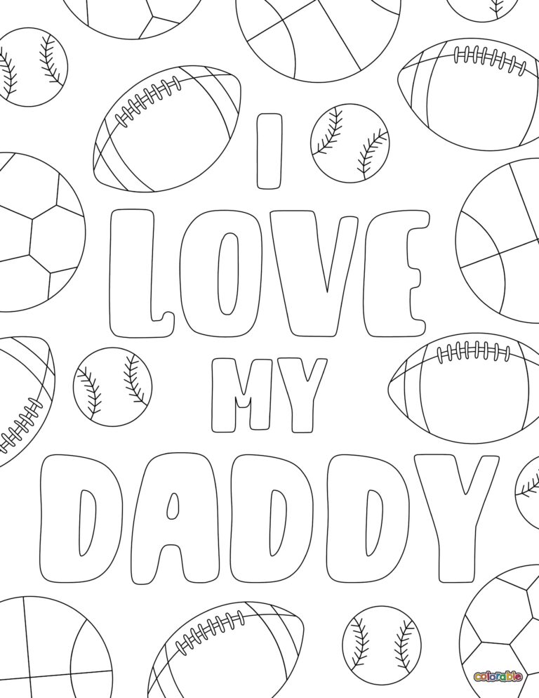 I Love You Dad Coloring Pages - 20 Free Pages | Colorable