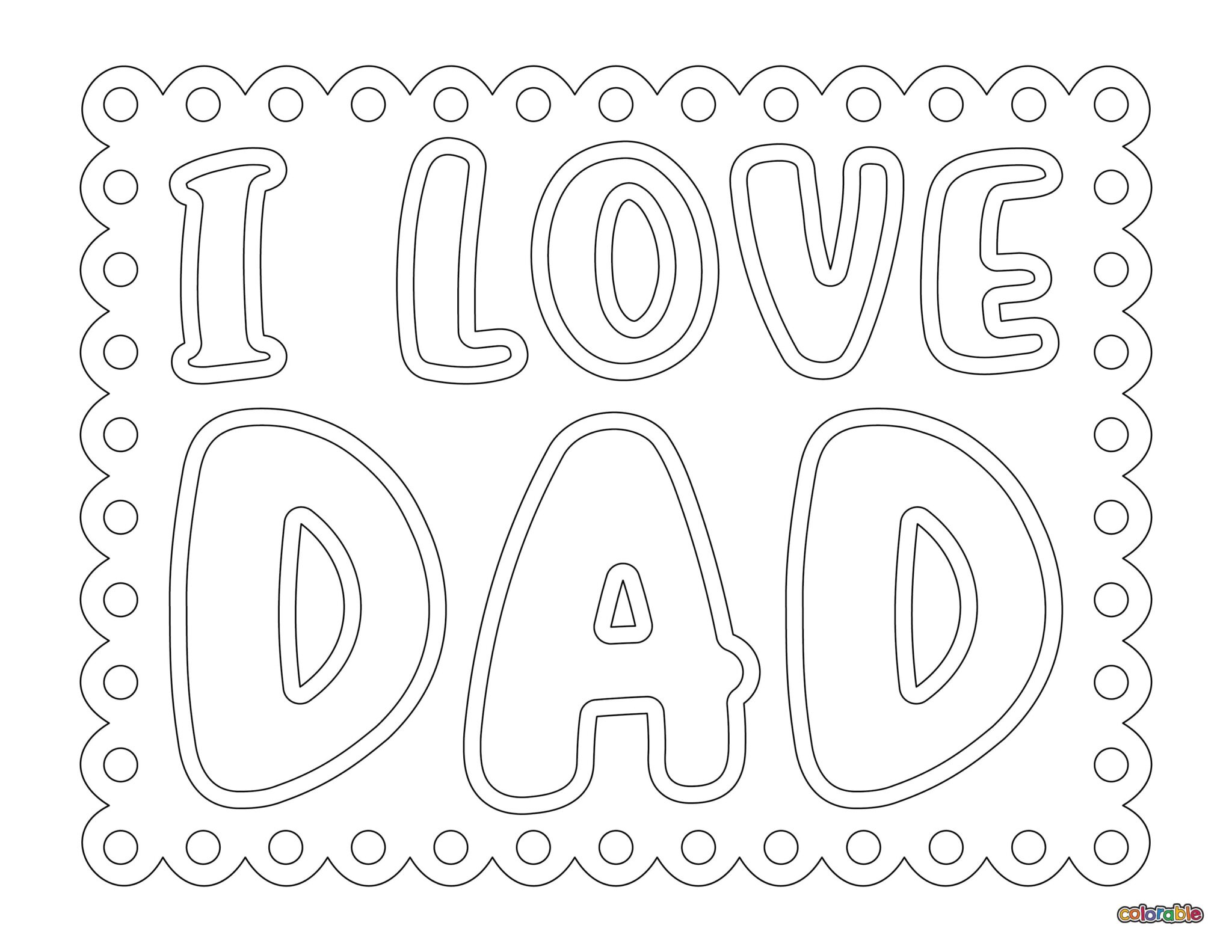 I Love You Dad Coloring Pages - 20 Free Pages | Colorable