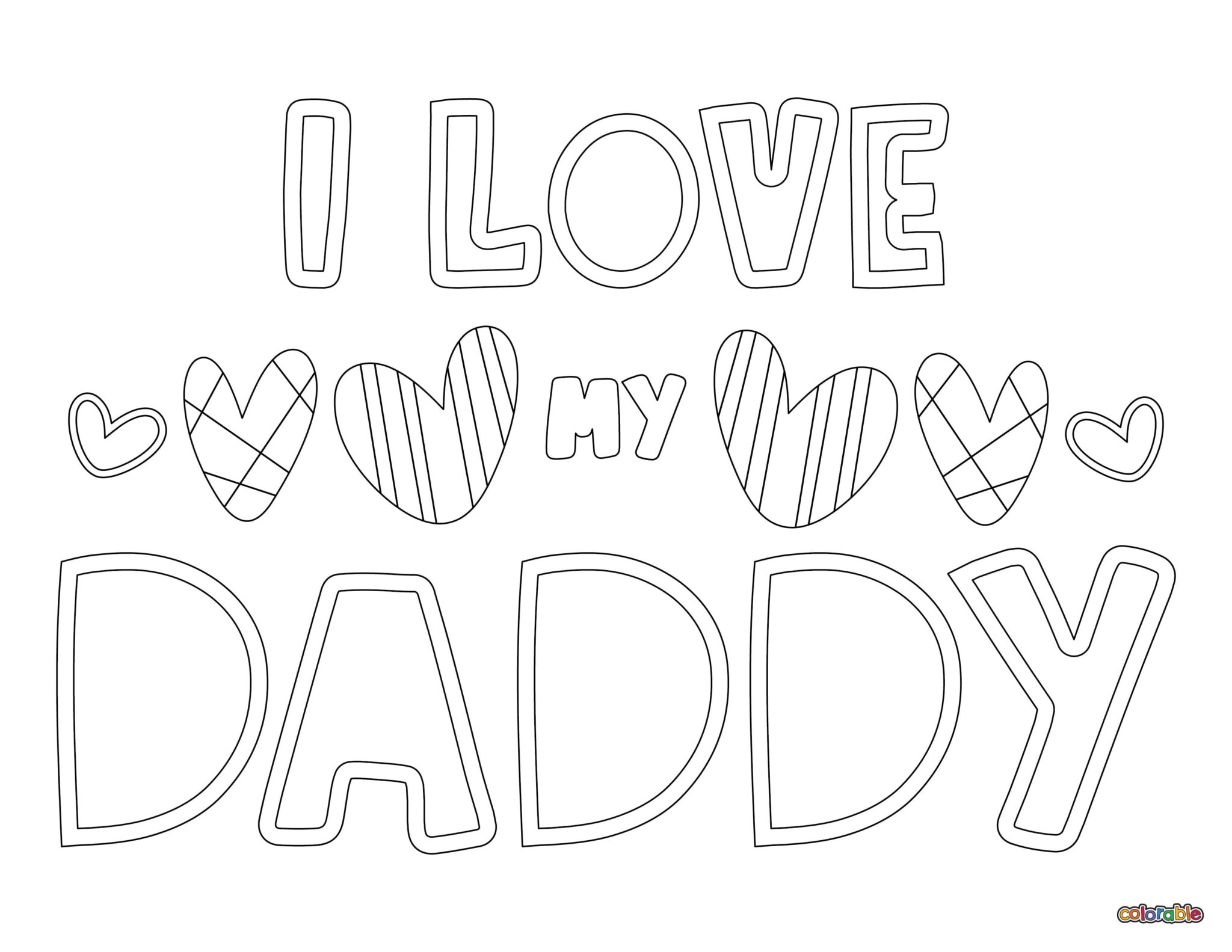 I Love You Dad Coloring Pages - 20 Free Pages | Colorable