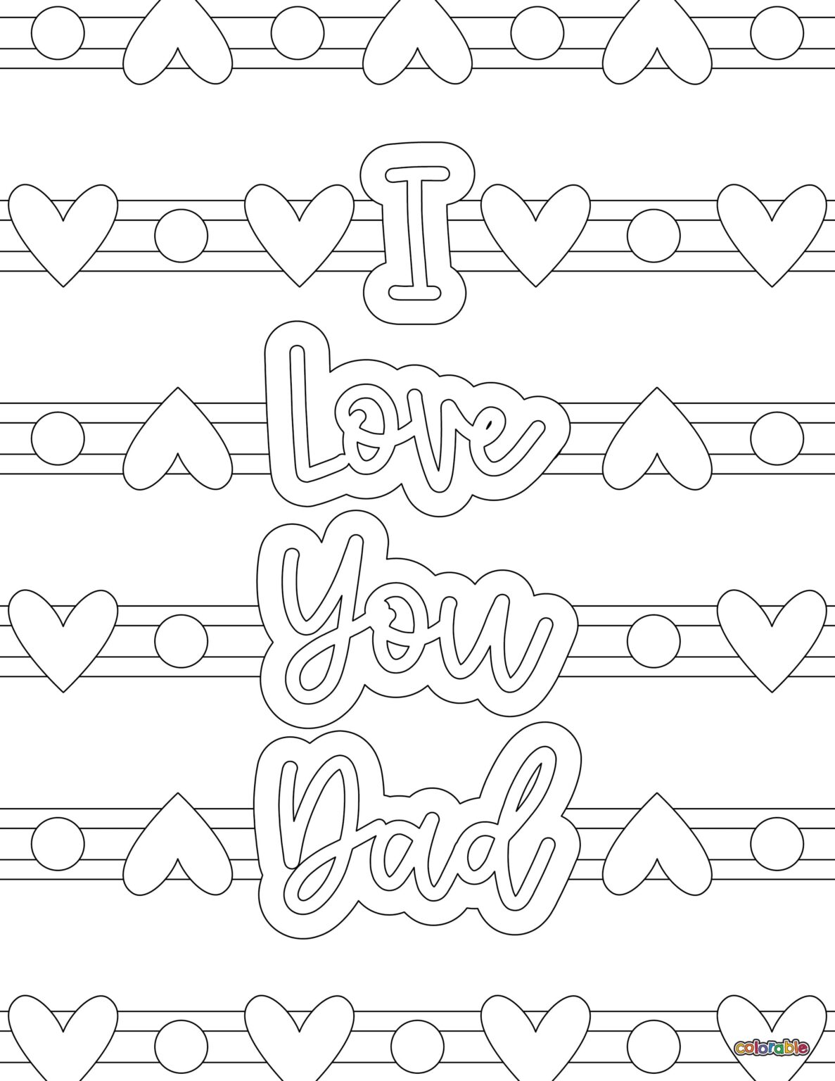 I Love You Dad Coloring Pages - 20 Free Pages | Colorable