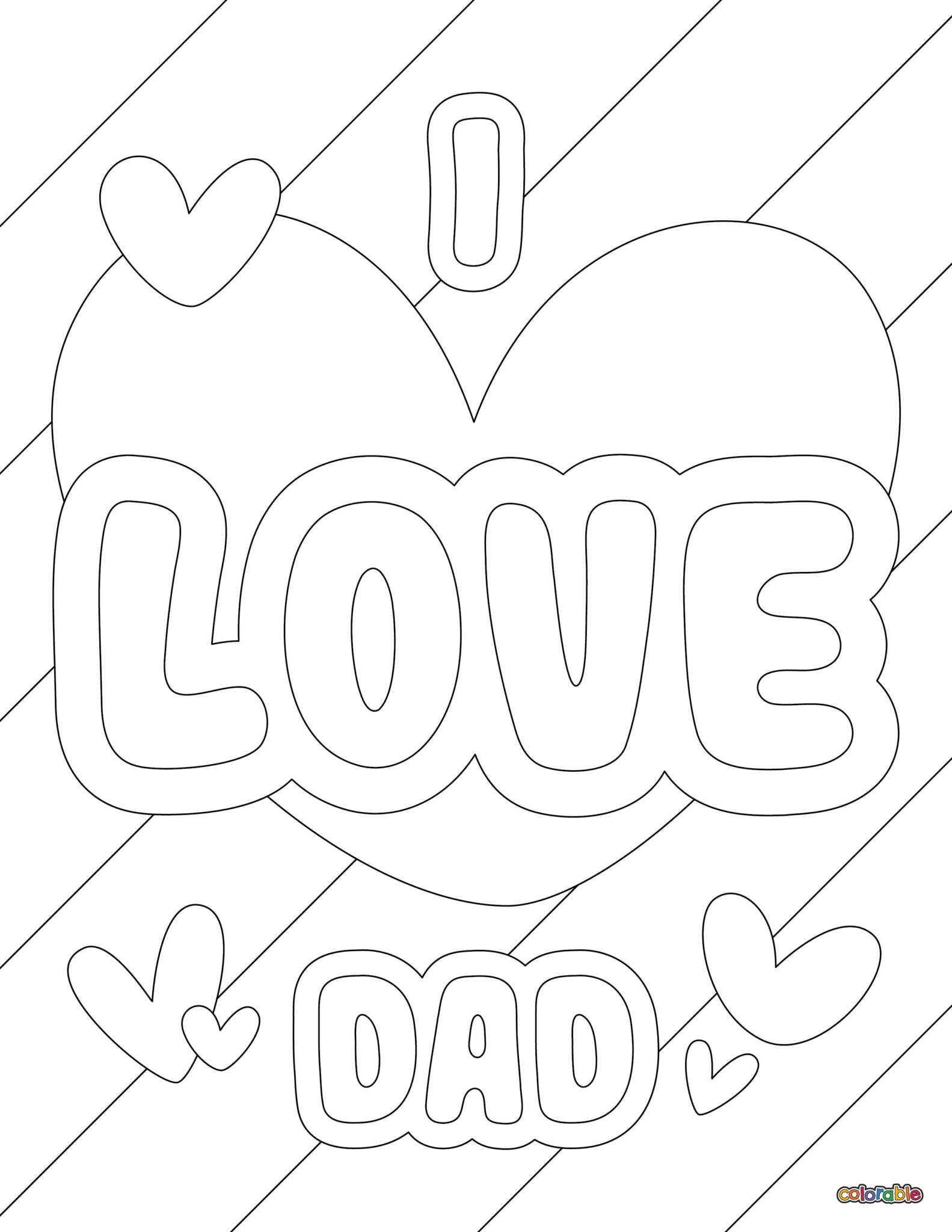 I Love You Dad Coloring Pages - 20 Free Pages | Colorable
