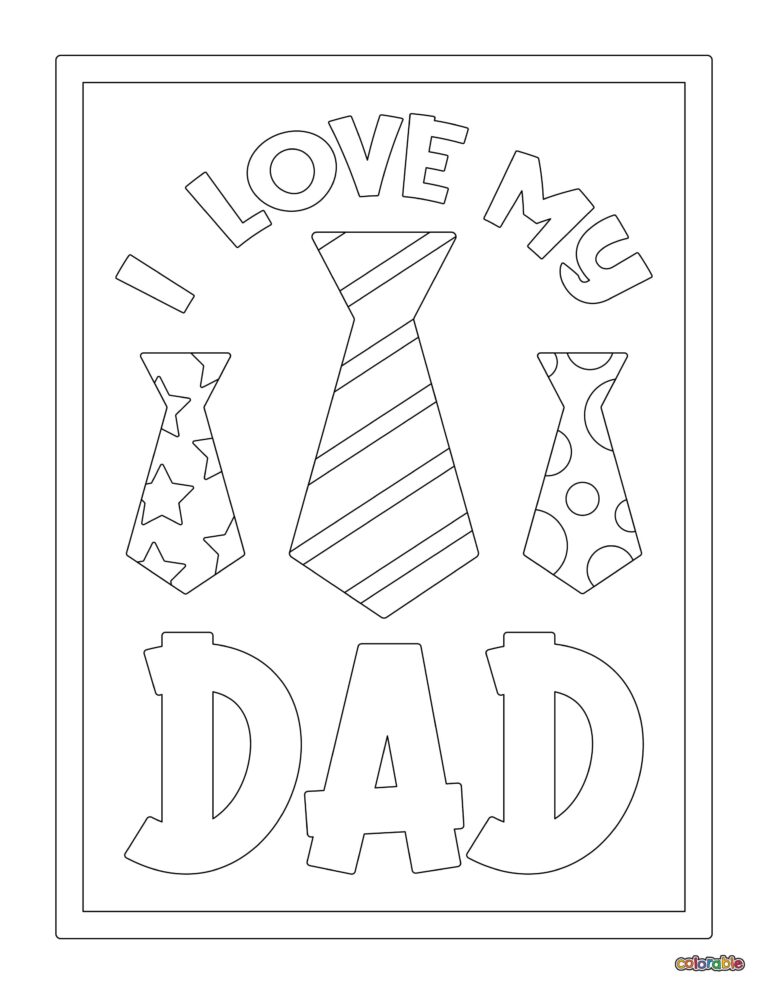 I Love You Dad Coloring Pages - 20 Free Pages | Colorable