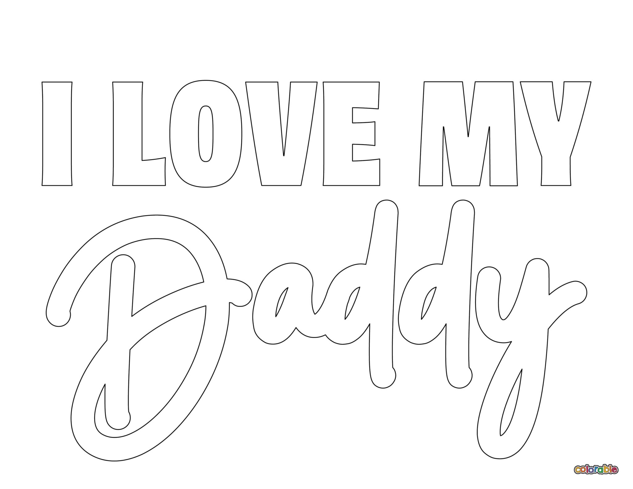 I Love You Dad Coloring Pages - 20 Free Pages | Colorable