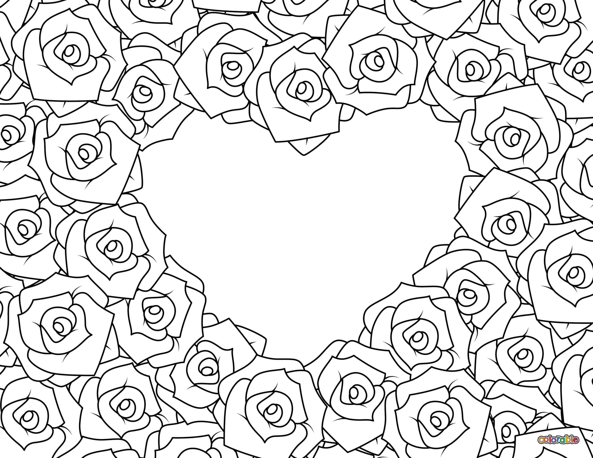 Rose Coloring Pages - 30 Free Pages | Colorable