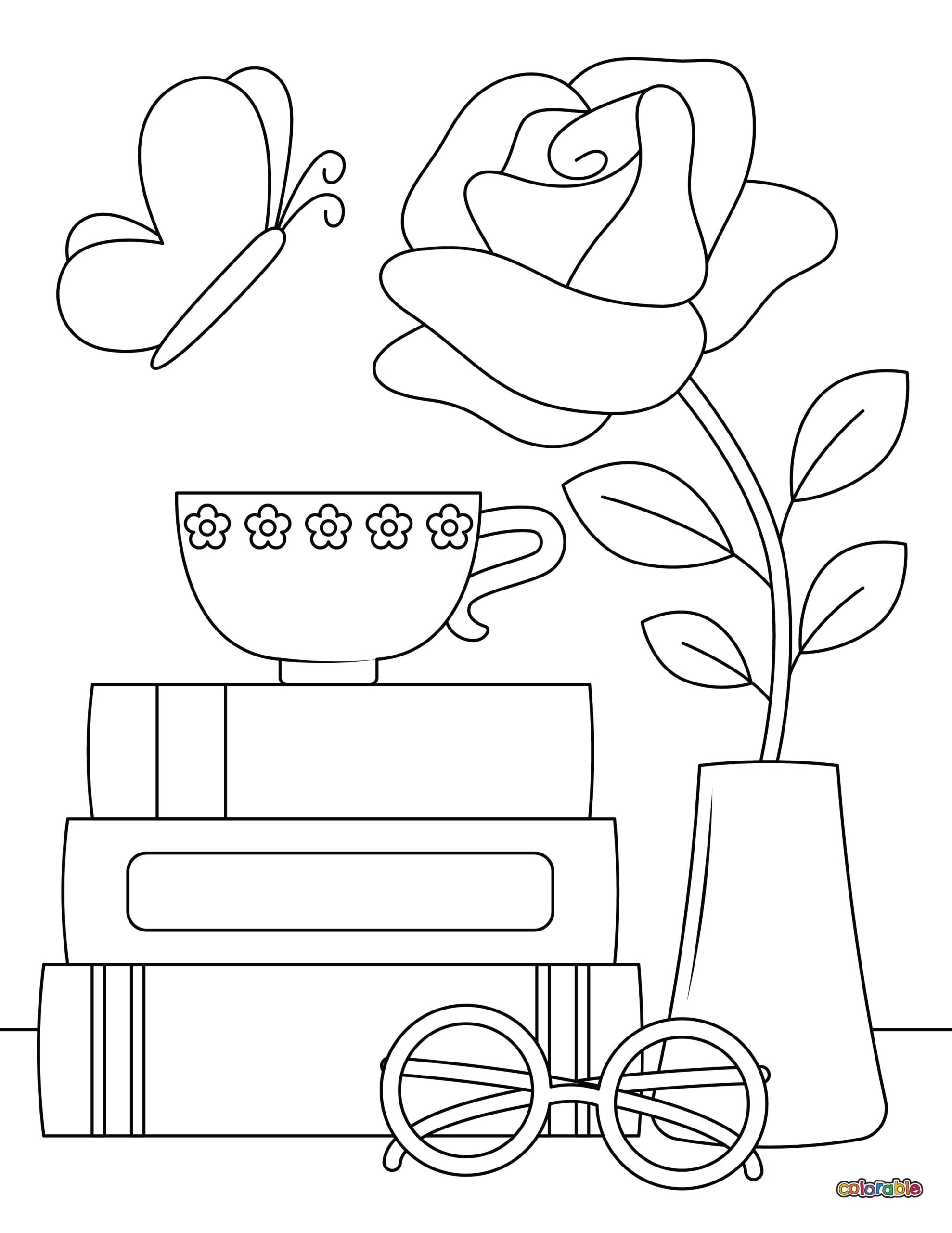 Rose Coloring Pages - 30 Free Pages | Colorable