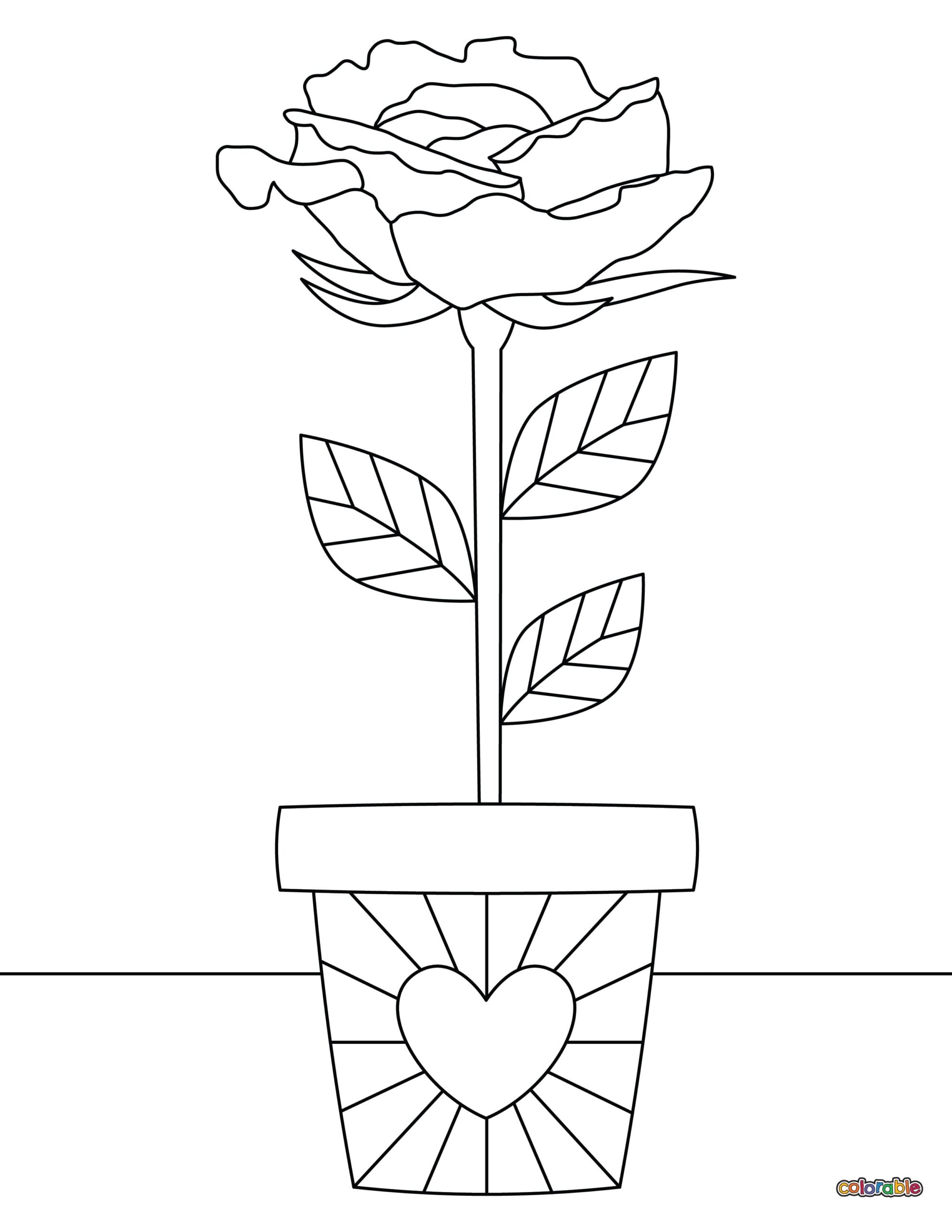Rose Coloring Pages - 30 Free Pages | Colorable