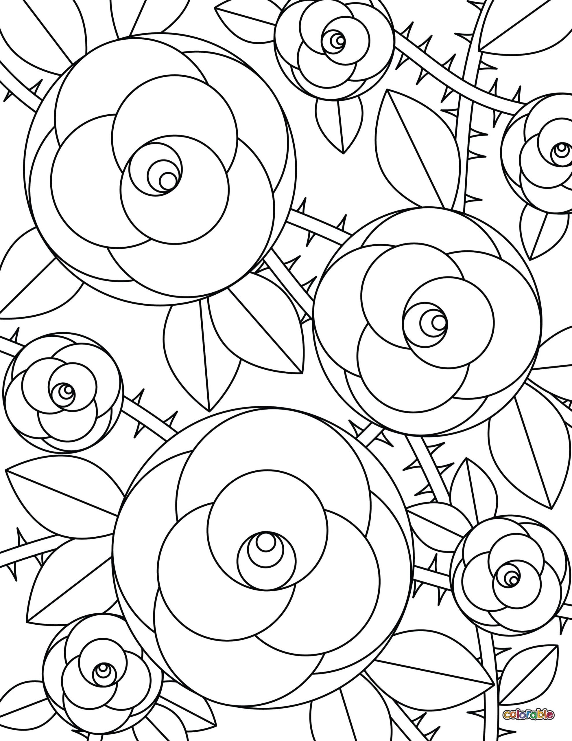 Rose Coloring Pages - 30 Free Pages | Colorable