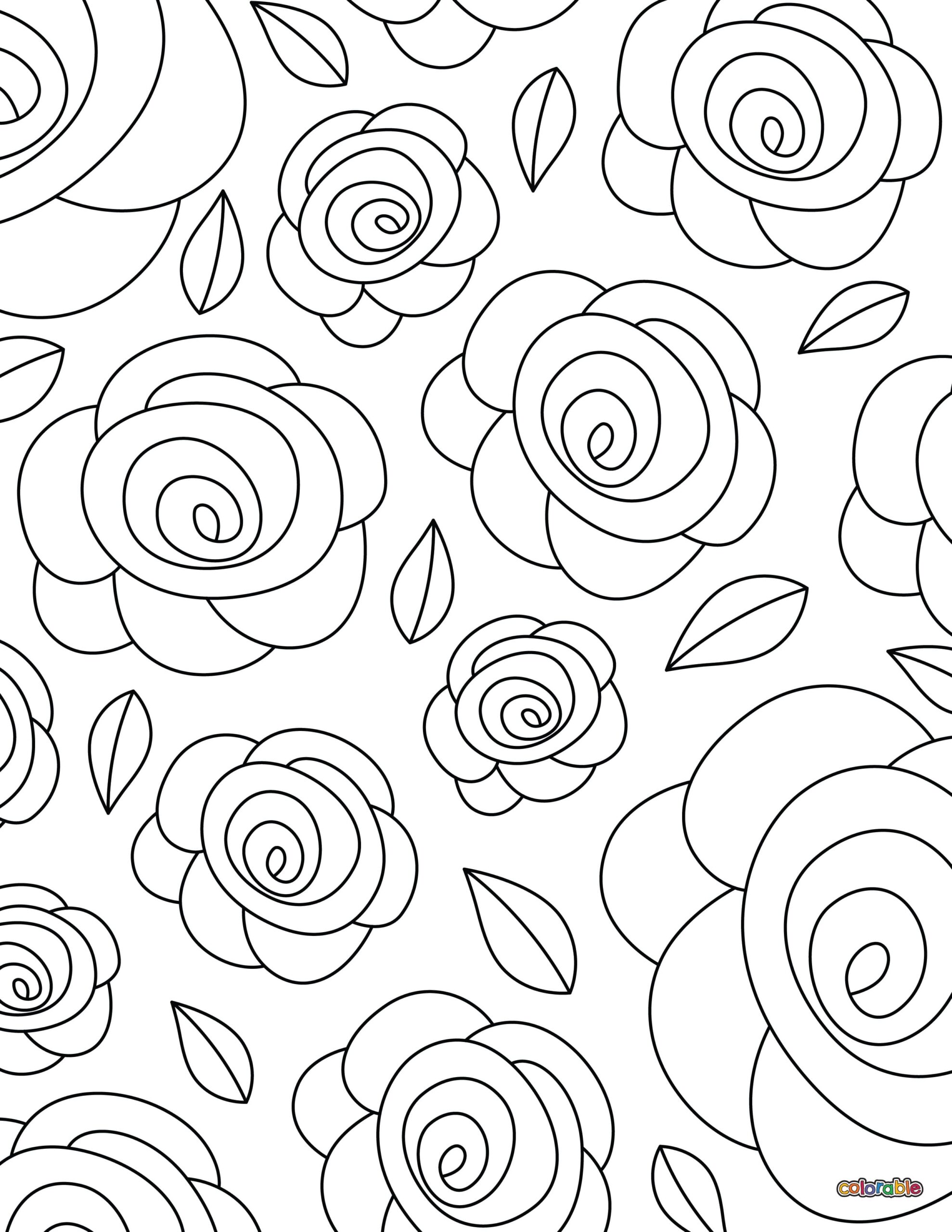 Rose Coloring Pages - 30 Free Pages | Colorable