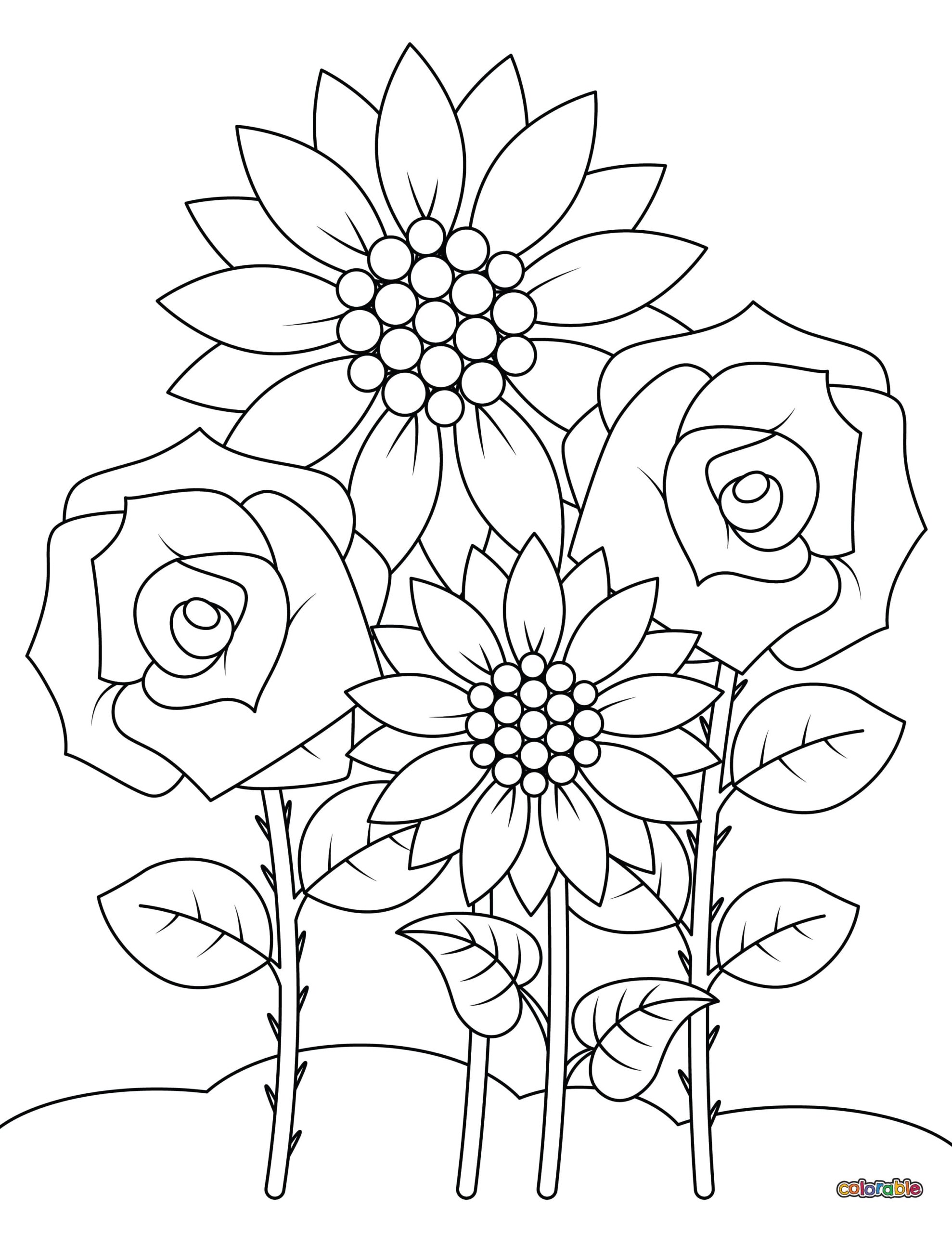 Sunflower Coloring Pages - 35 Free Pages | Colorable