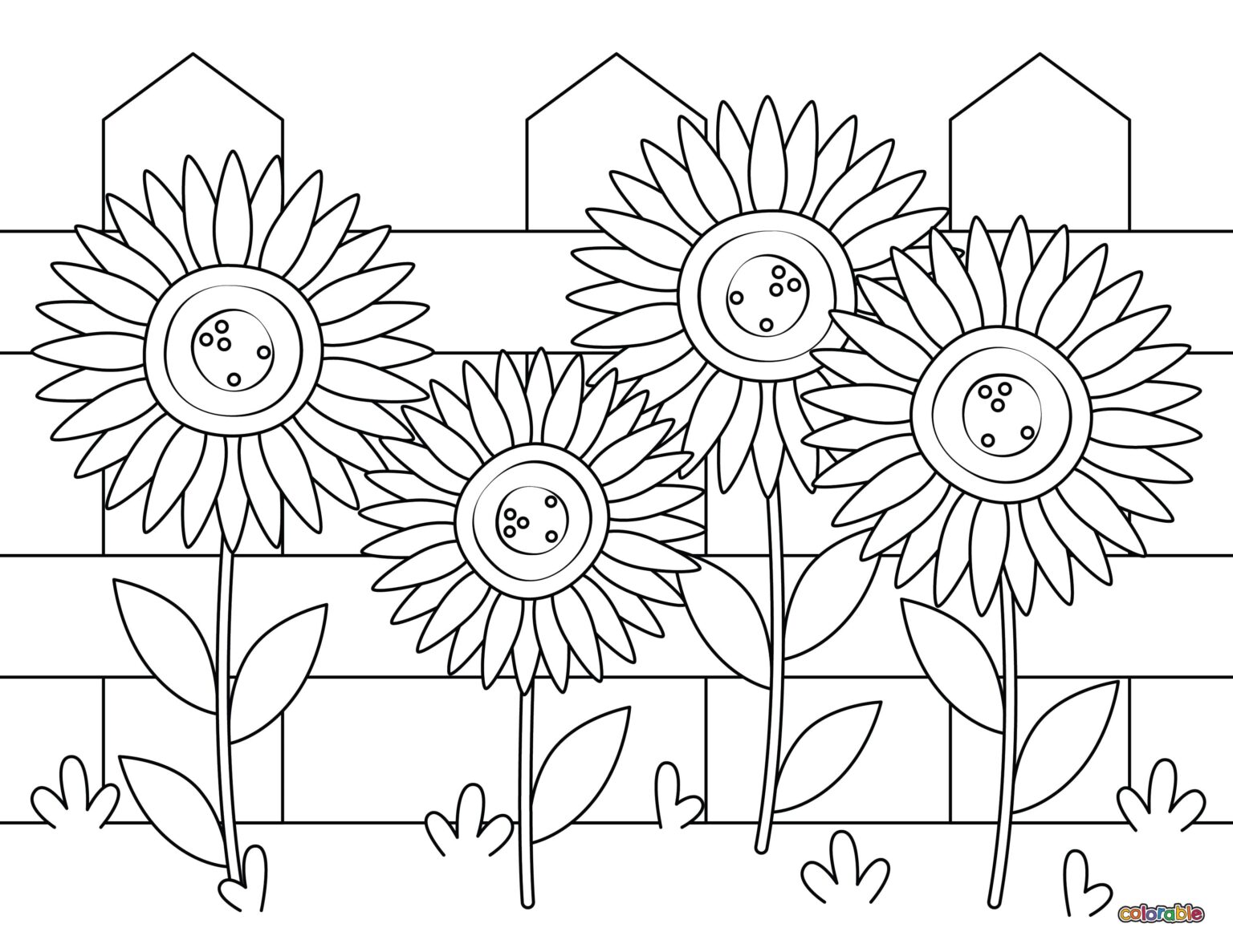 Sunflower Coloring Pages - 35 Free Pages | Colorable