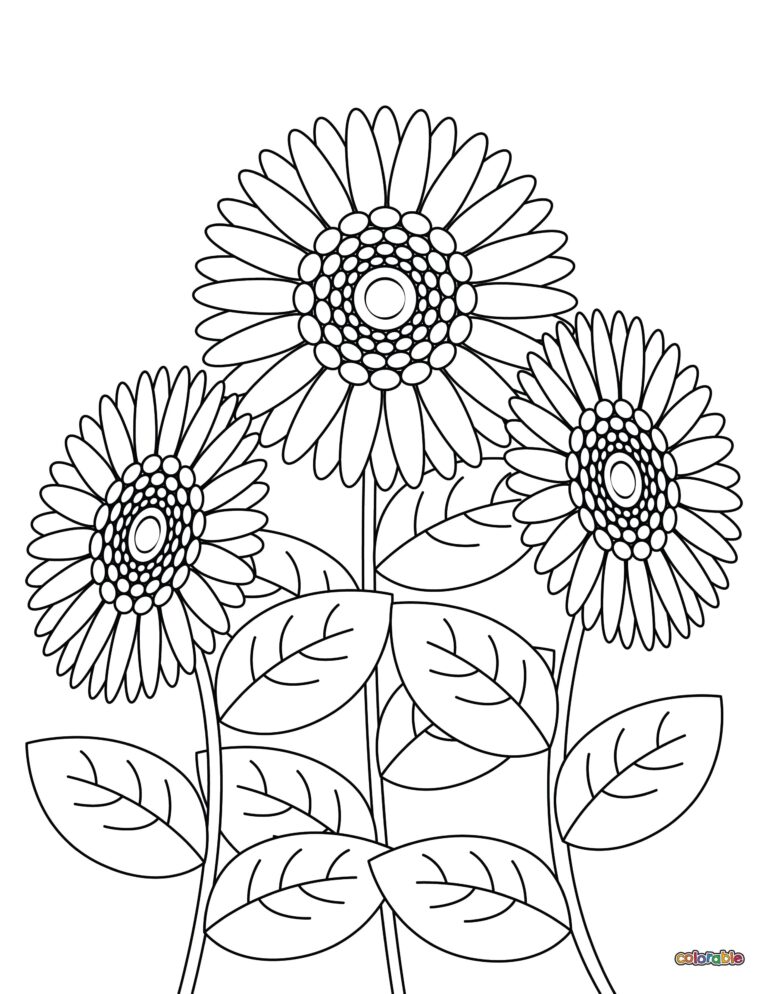 Sunflower Coloring Pages - 35 Free Pages | Colorable