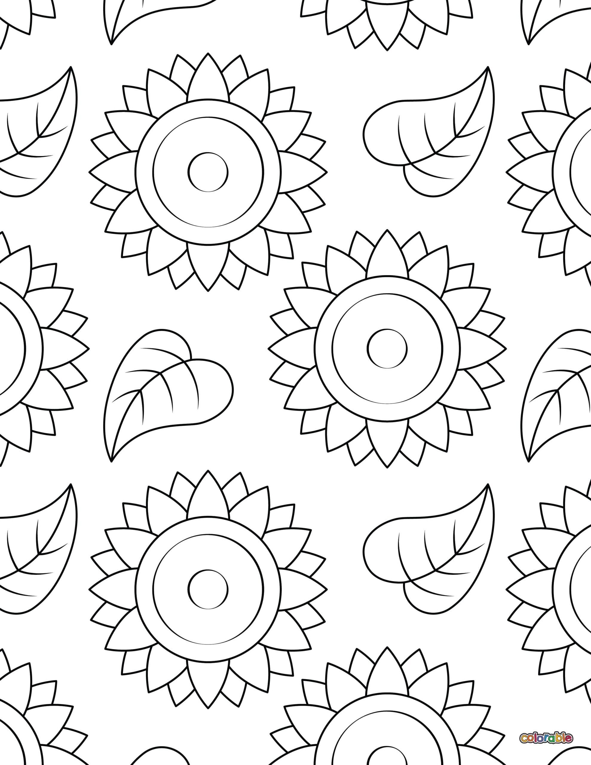 Sunflower Coloring Pages - 35 Free Pages | Colorable