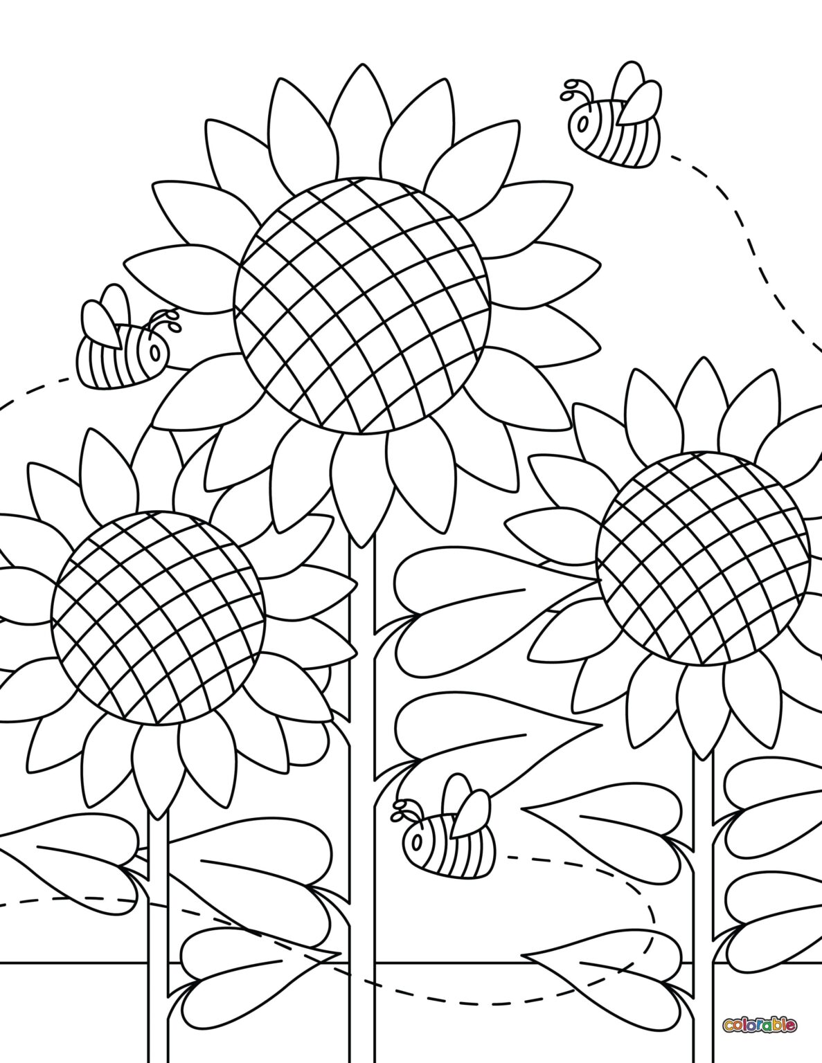 Sunflower Coloring Pages - 35 Free Pages | Colorable