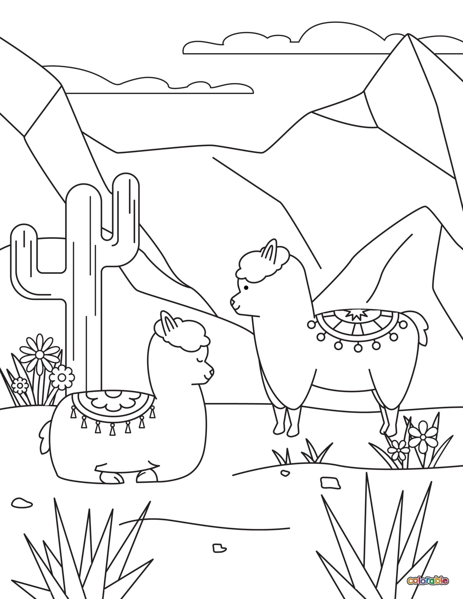 Alpaca Coloring Pages - 17 FREE Pages | Colorable