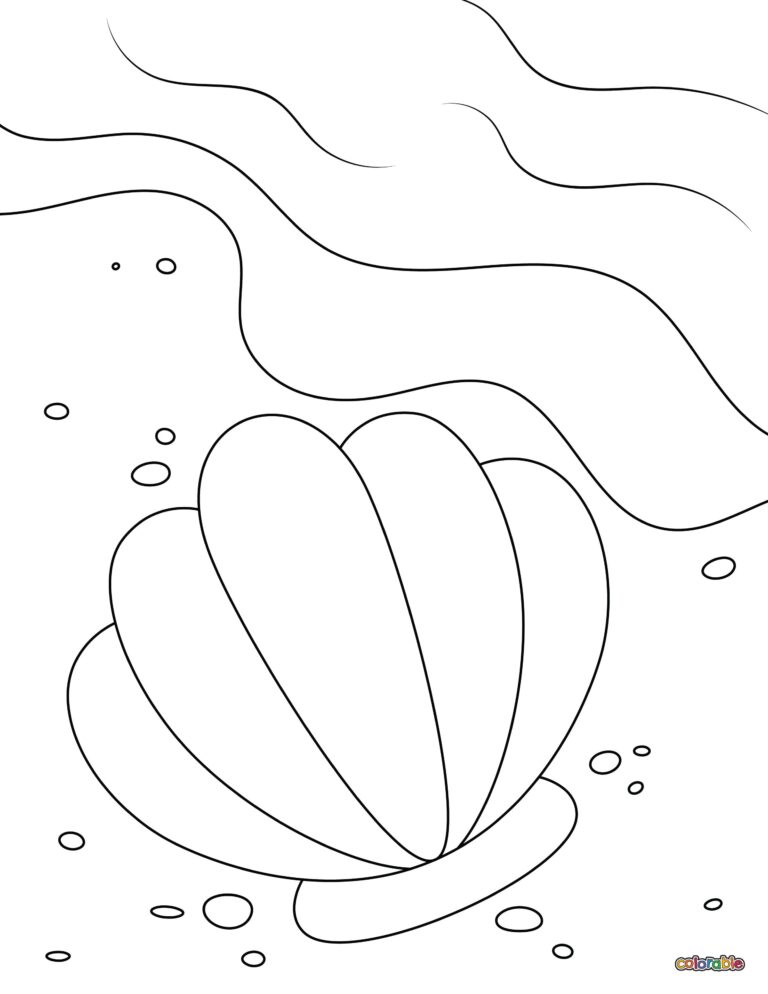 Seashell Coloring Pages - 25 Free Pages | Colorable