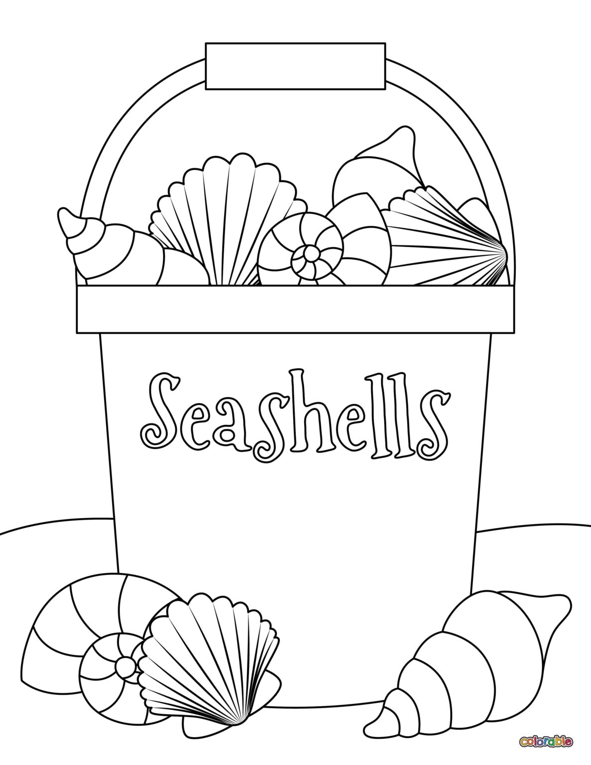 Seashell Coloring Pages - 25 Free Pages | Colorable