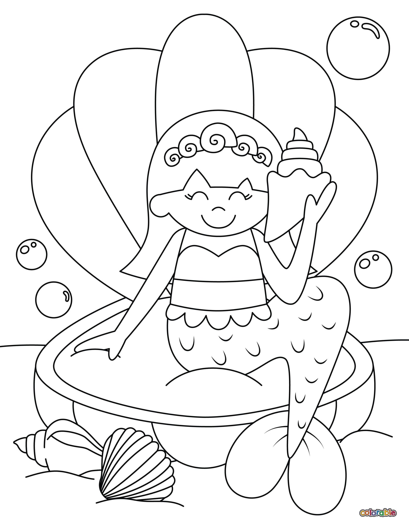 Seashell Coloring Pages - 25 Free Pages | Colorable