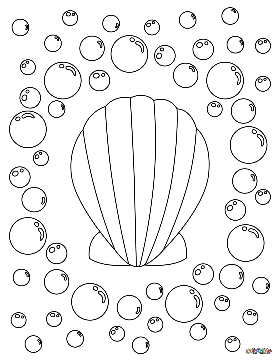 Seashell Coloring Pages - 25 Free Pages | Colorable