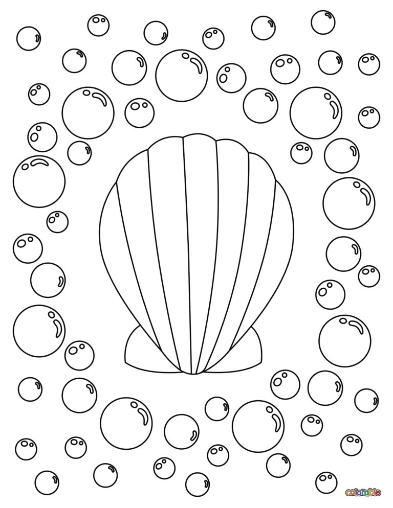 Seashell Coloring Pages - 25 Free Pages | Colorable
