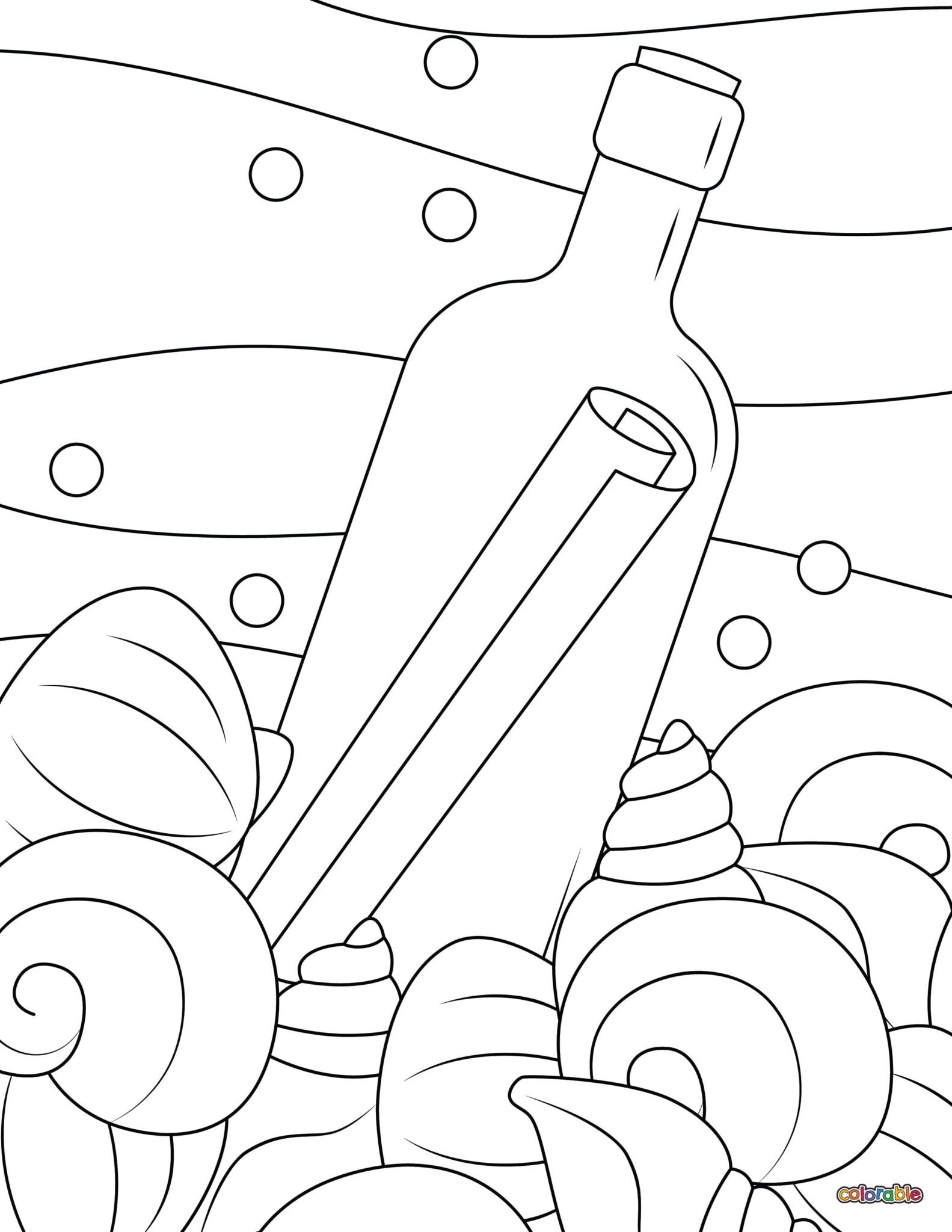 Seashell Coloring Pages - 25 Free Pages | Colorable