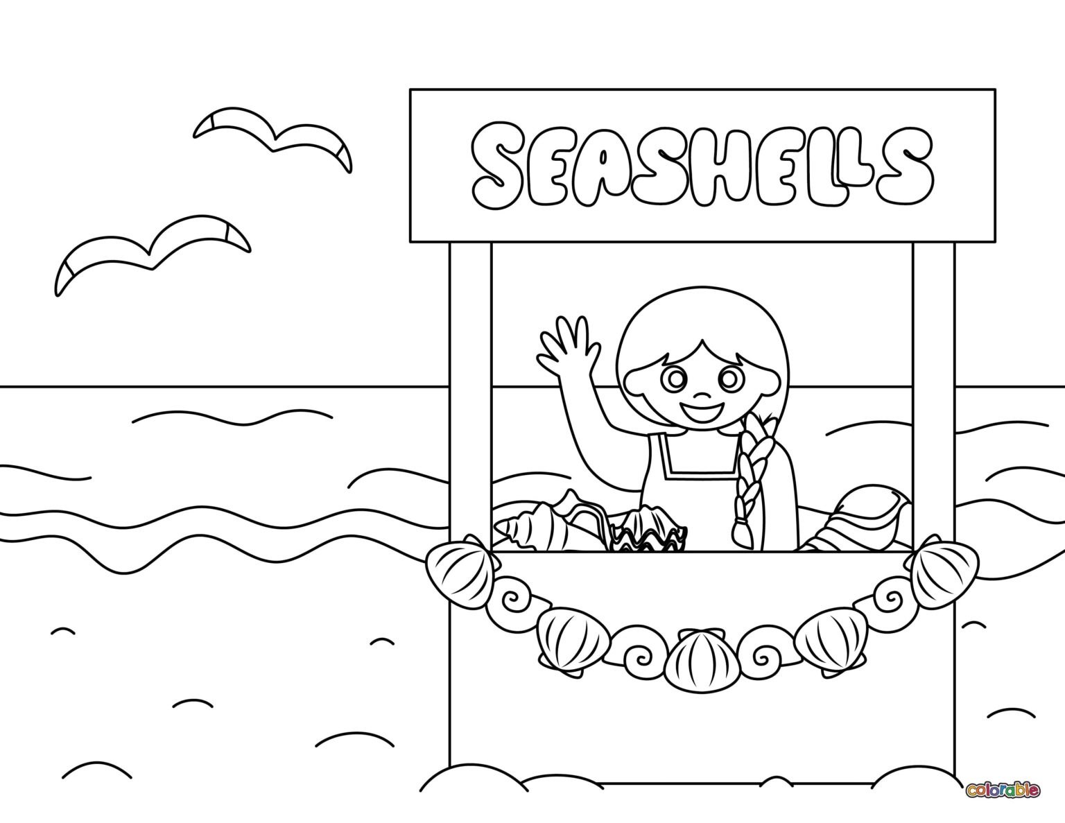 Seashell Coloring Pages - 25 Free Pages | Colorable