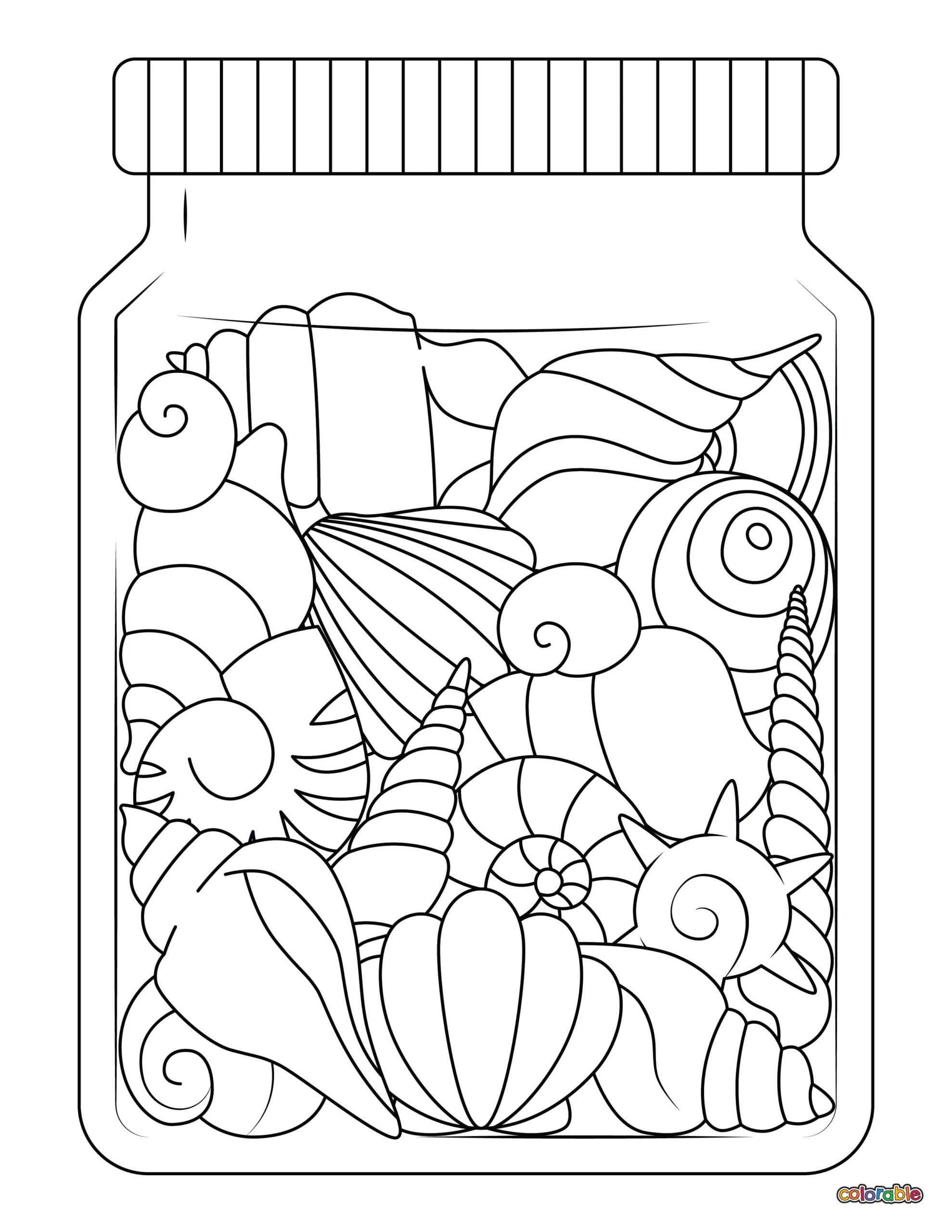 Seashell Coloring Pages - 25 Free Pages | Colorable
