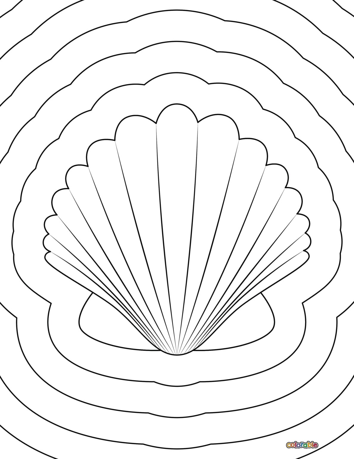Seashell Coloring Pages - 25 Free Pages | Colorable