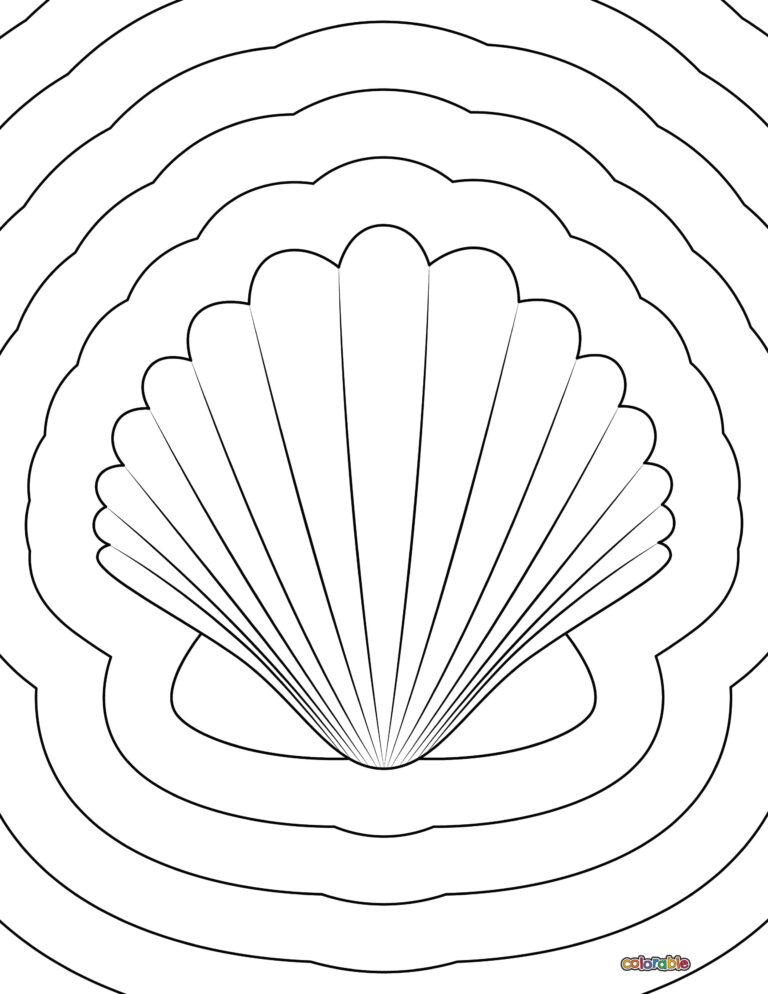Seashell Coloring Pages - 25 Free Pages | Colorable