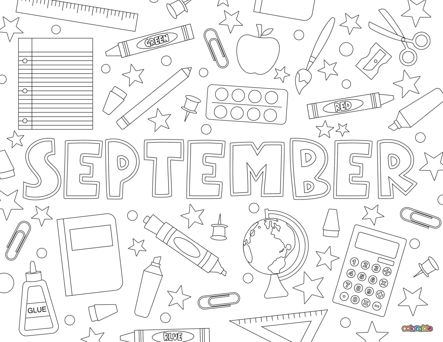 September Coloring Pages - 40 FREE Pages | Colorable