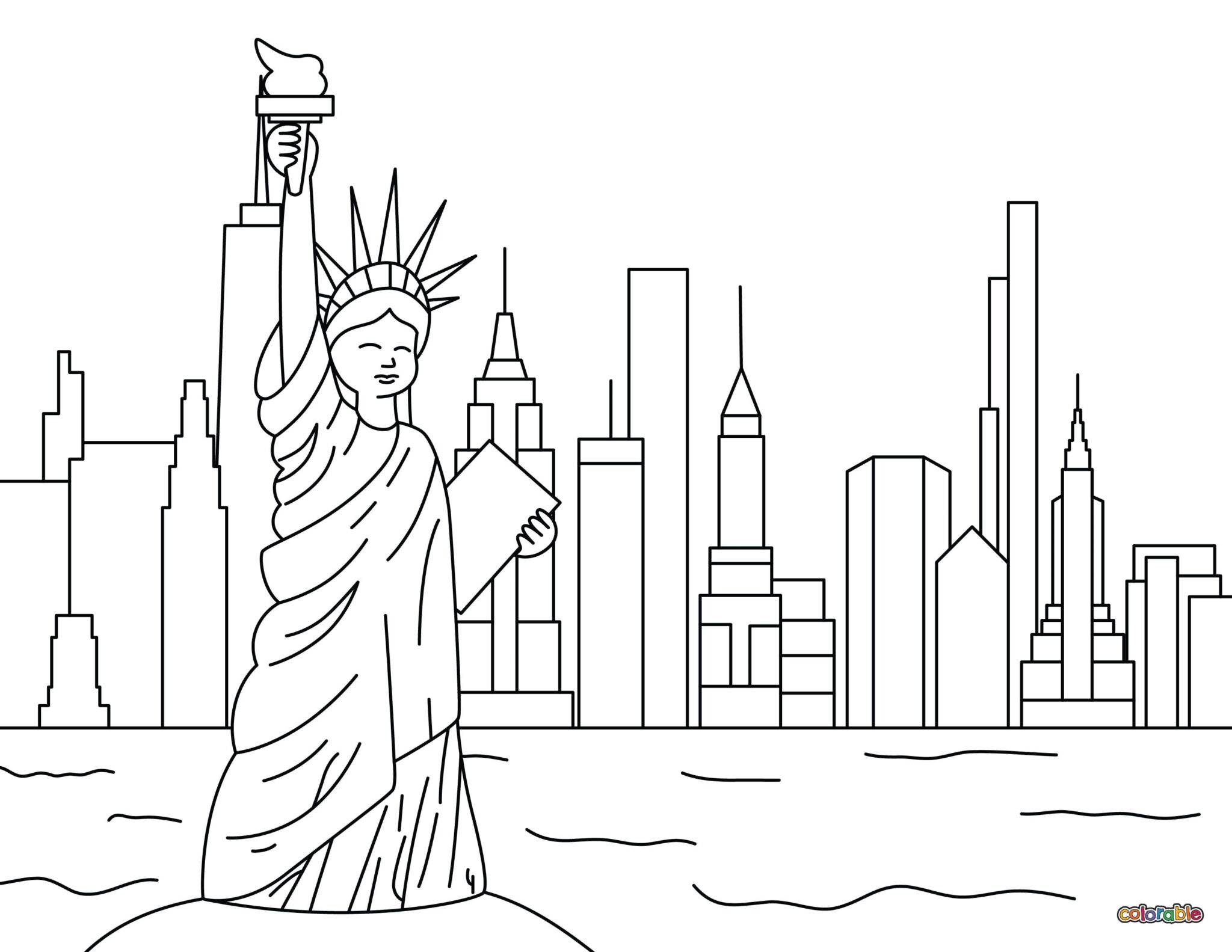 Statue of Liberty Coloring Pages - 15 Pages | Colorable