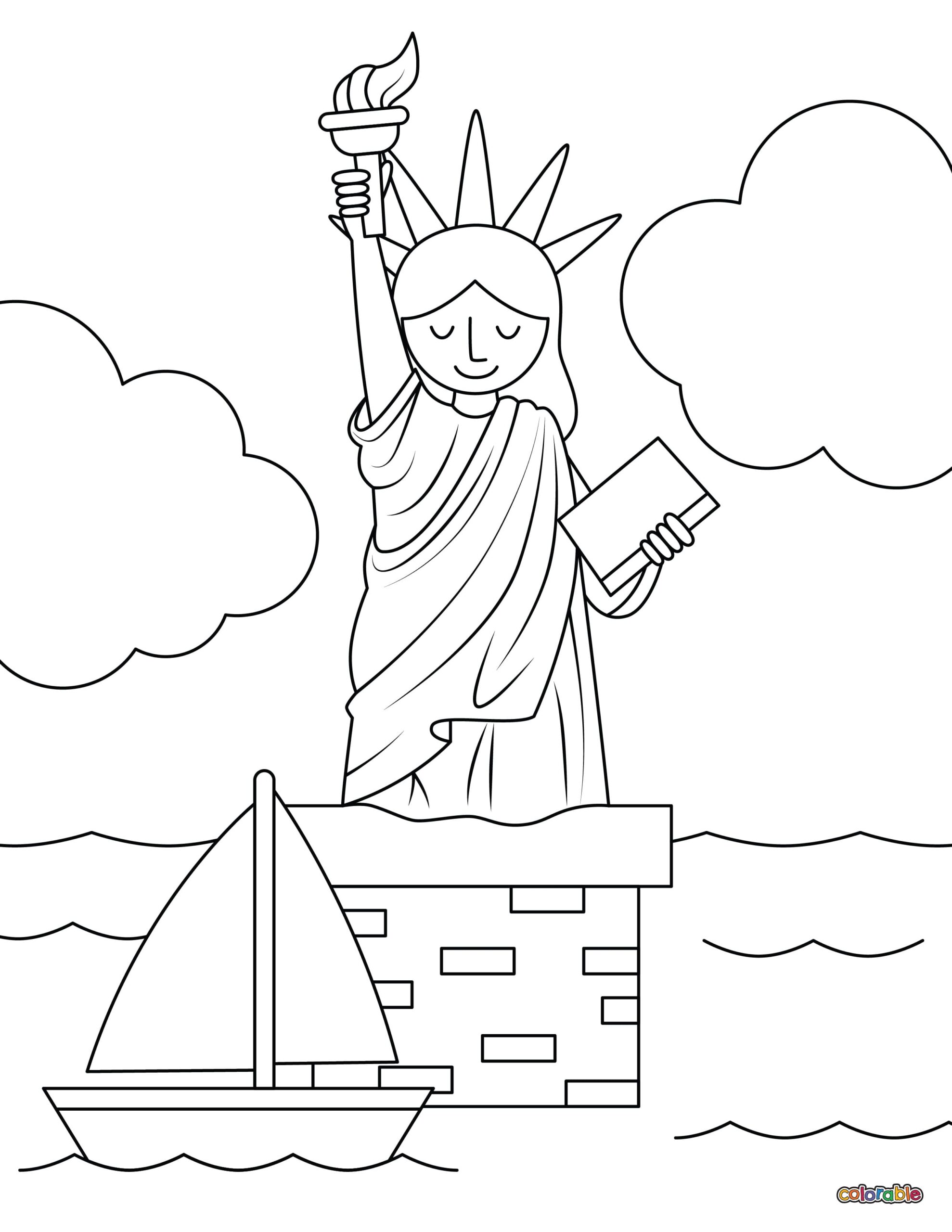 Statue of Liberty Coloring Pages - 15 Pages | Colorable