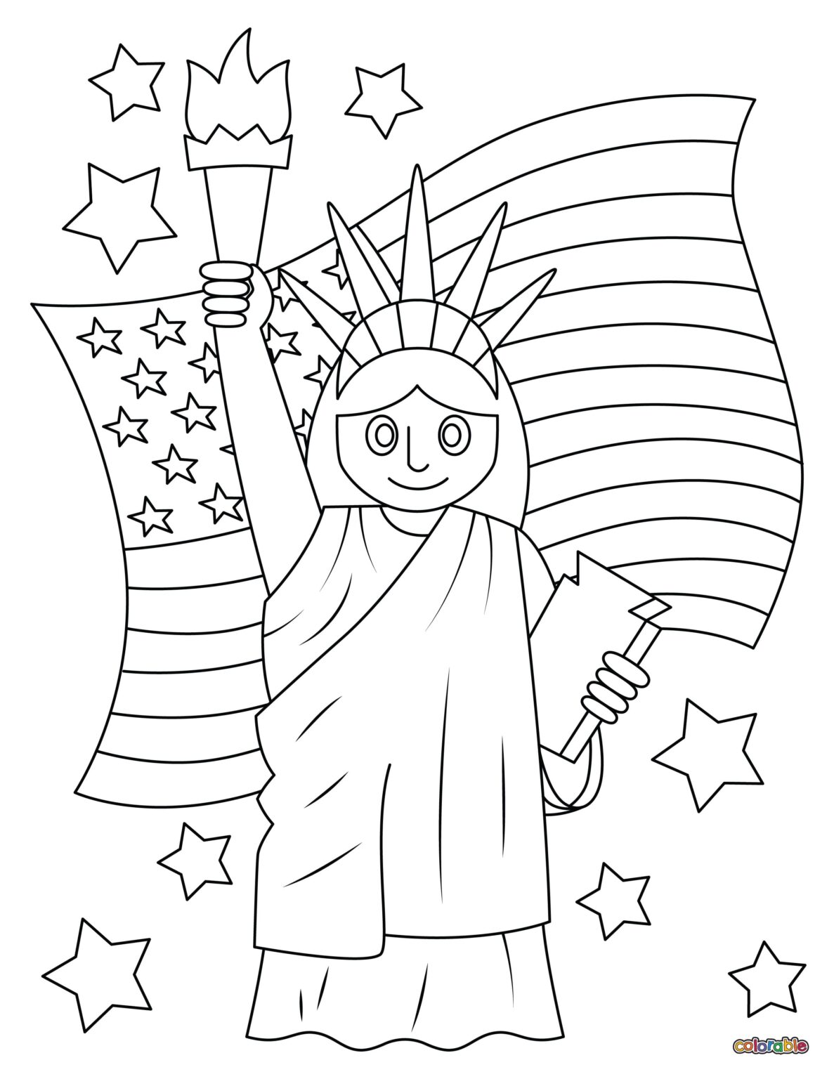 Statue of Liberty Coloring Pages - 15 Pages | Colorable