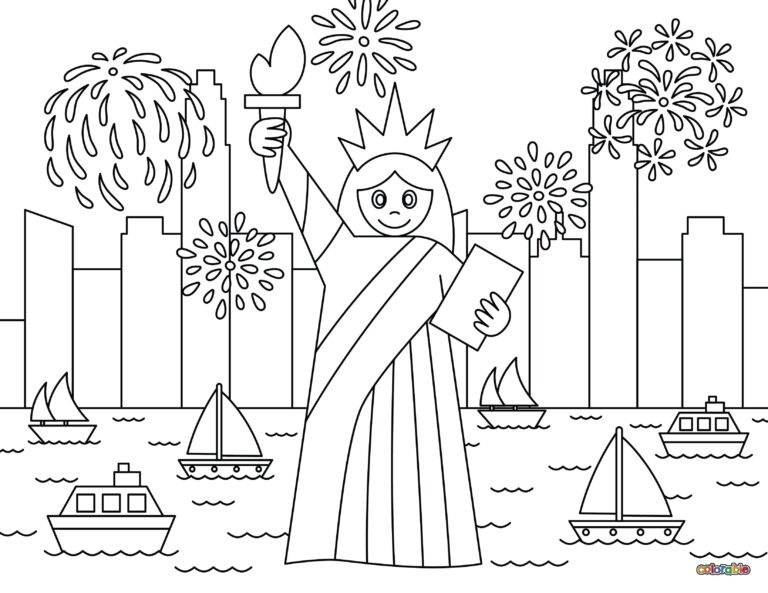 Statue of Liberty Coloring Pages - 15 Pages | Colorable