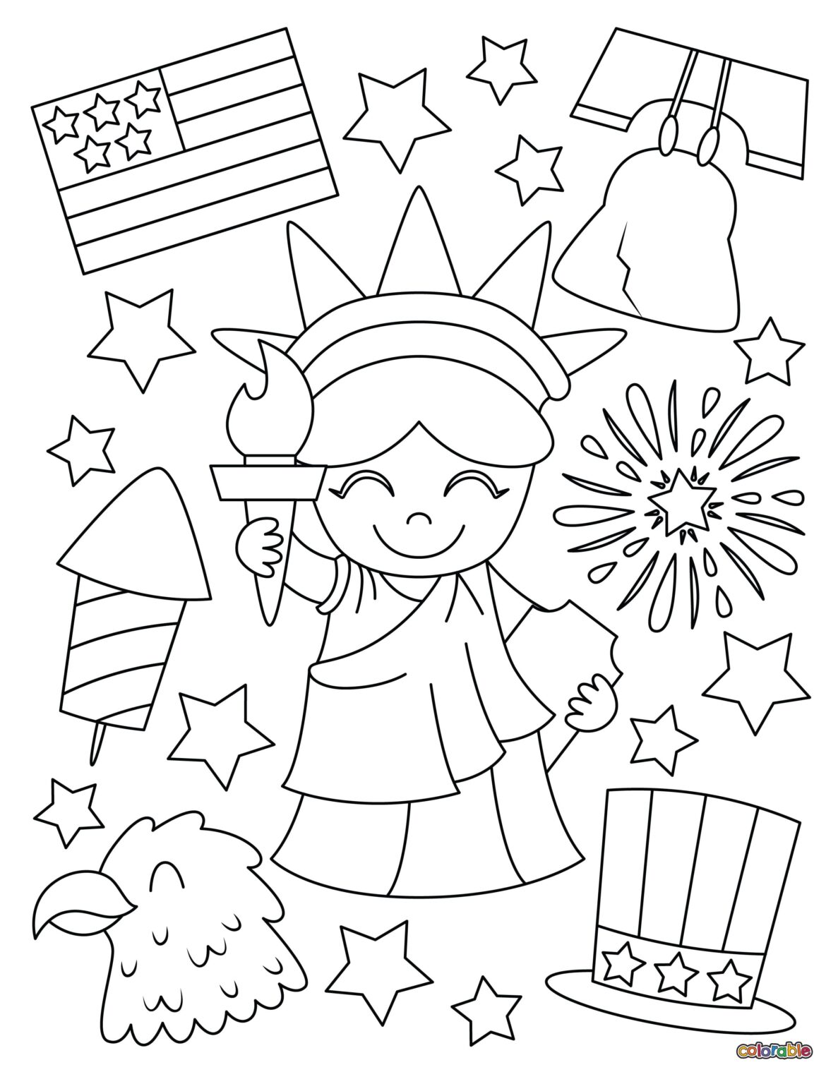 Statue of Liberty Coloring Pages - 15 Pages | Colorable