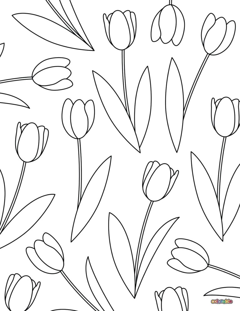 Tulip Coloring Pages - 30 Free Pages | Colorable