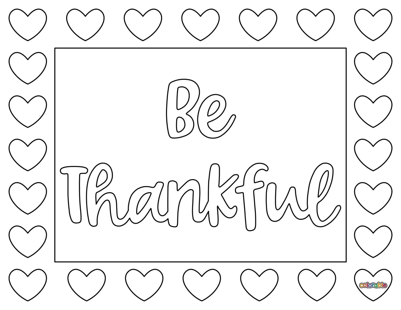 Be Thankful Coloring Pages - 30 Free Pages | Colorable