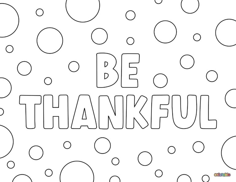 Be Thankful Coloring Pages - 30 Free Pages | Colorable