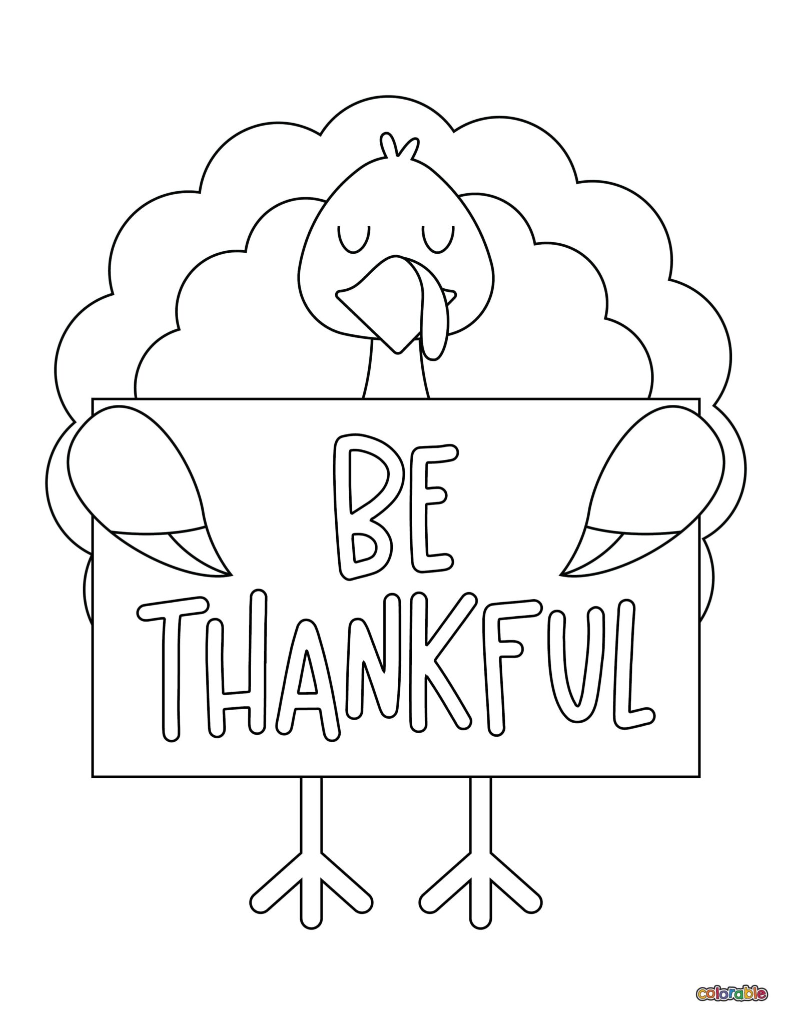 Be Thankful Coloring Pages - 30 Free Pages | Colorable