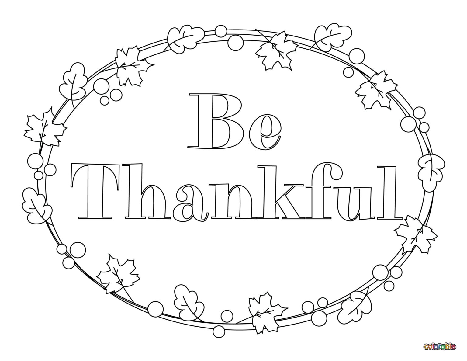 Be Thankful Coloring Pages - 30 Free Pages | Colorable