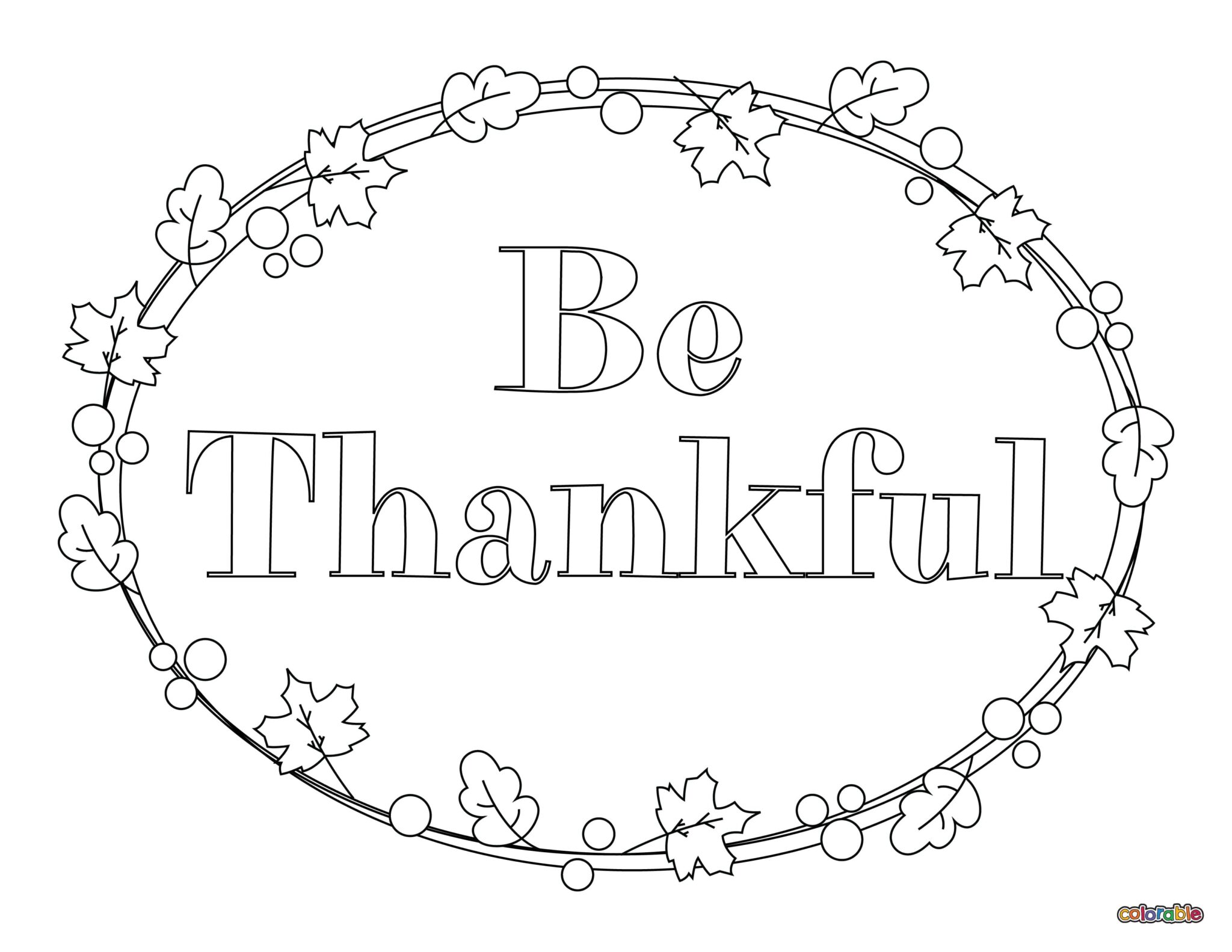 Be Thankful Coloring Pages - 30 Free Pages | Colorable