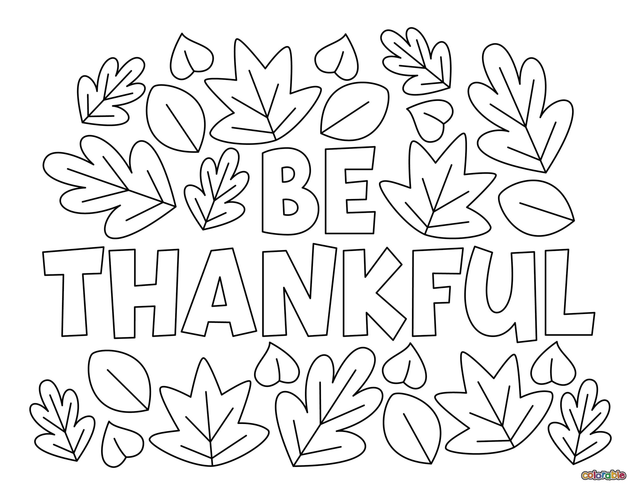 Be Thankful Coloring Pages - 30 Free Pages | Colorable