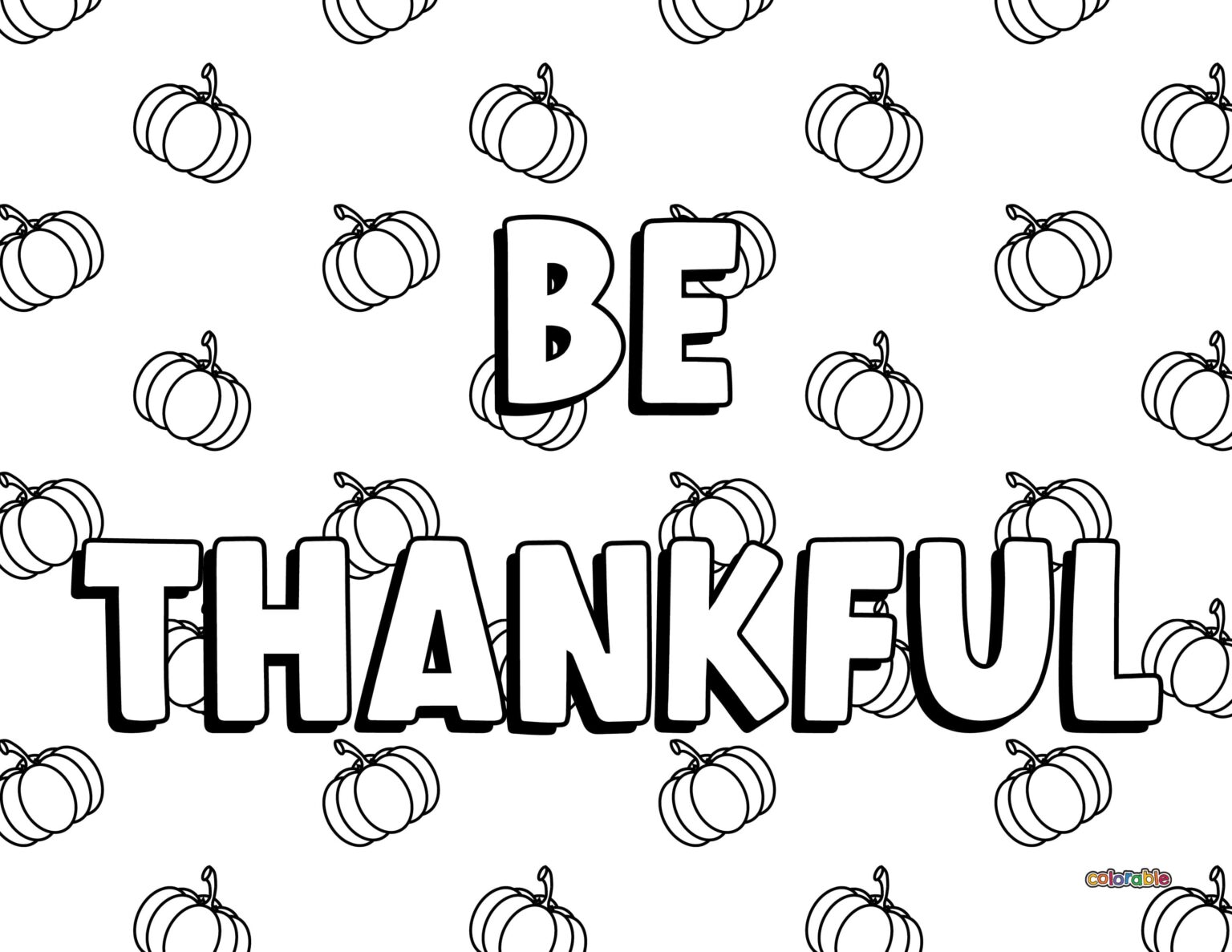 Be Thankful Coloring Pages - 30 Free Pages | Colorable