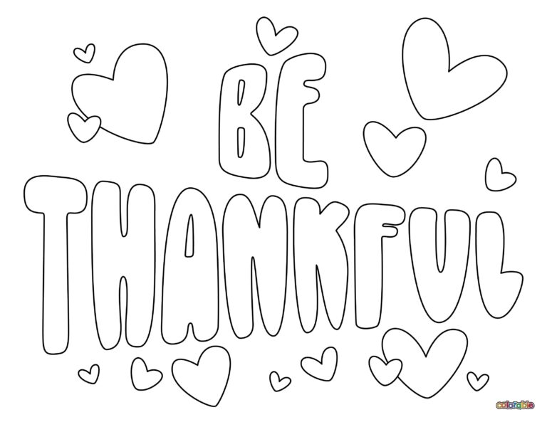 Be Thankful Coloring Pages - 30 Free Pages | Colorable