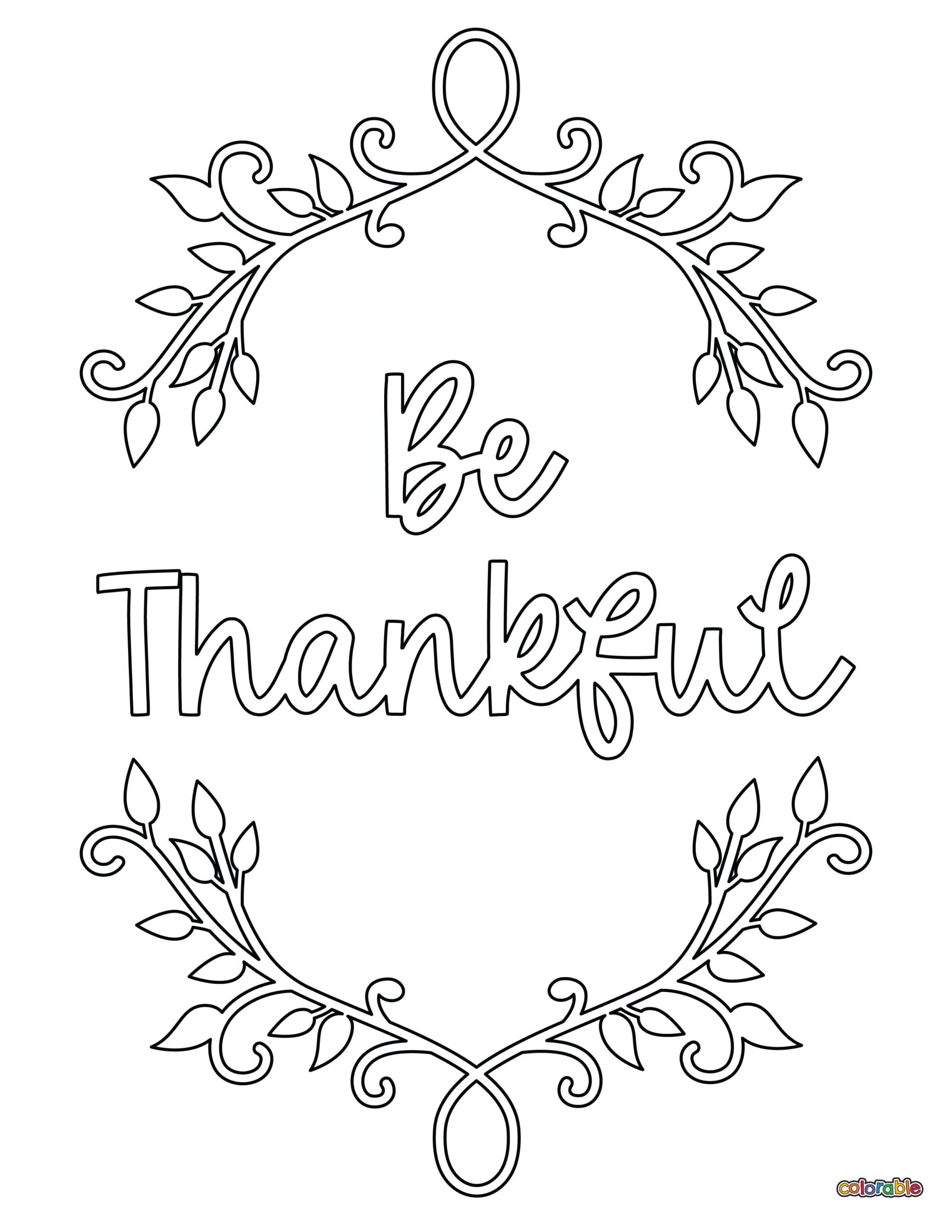 Be Thankful Coloring Pages - 30 Free Pages | Colorable