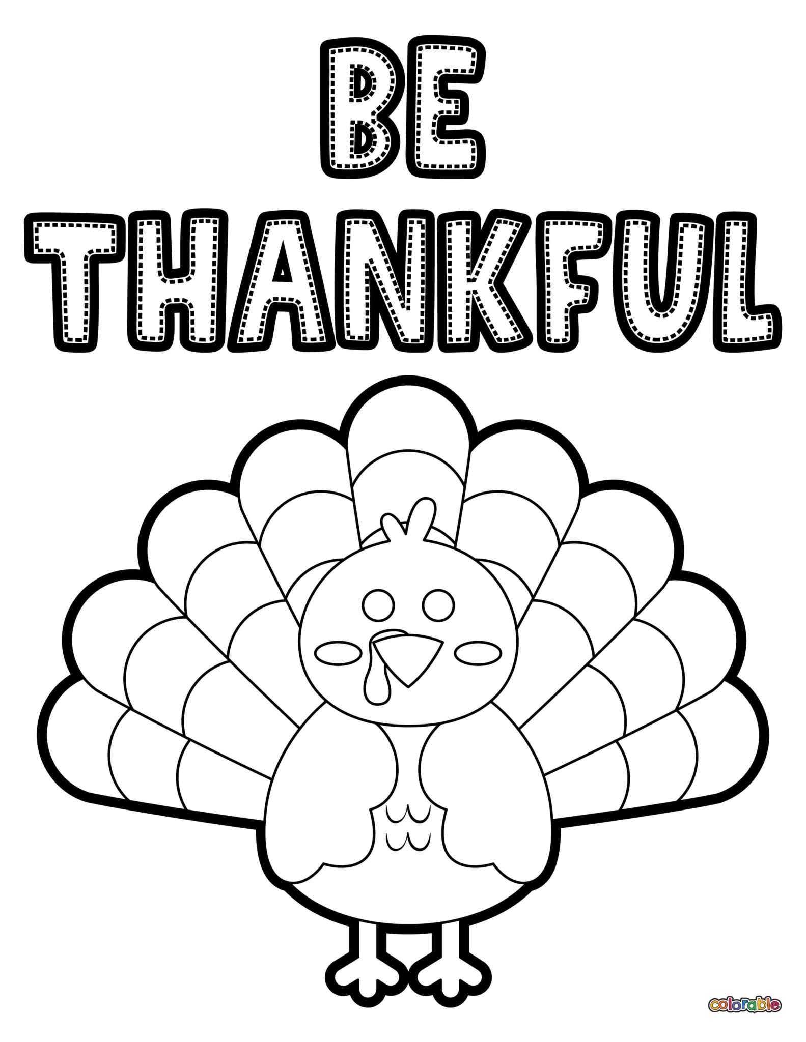 Be Thankful Coloring Pages - 30 Free Pages | Colorable